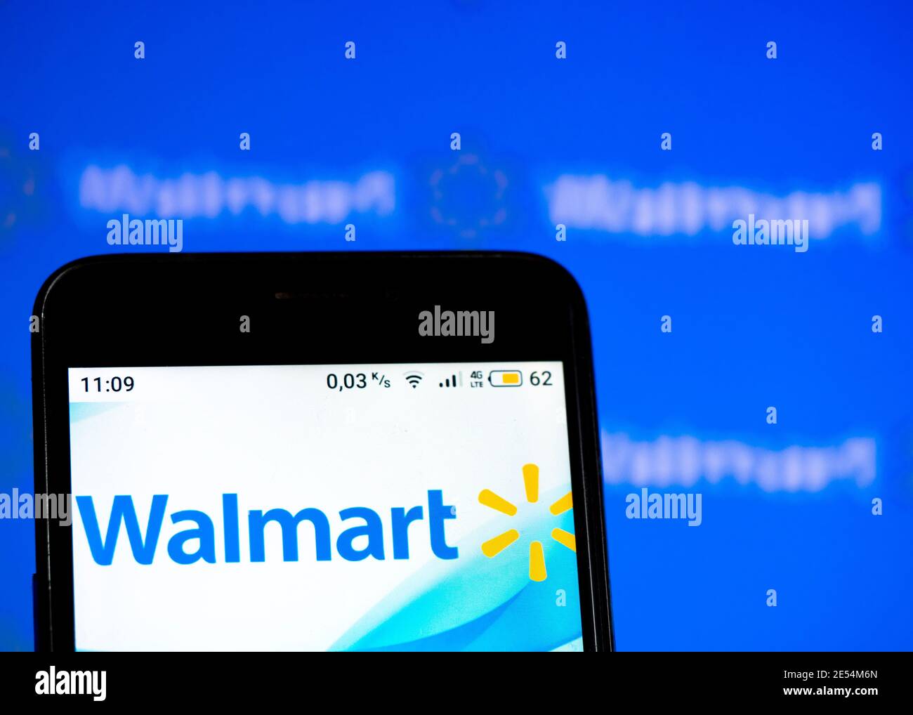 In this photo illustration a Walmart Market place logo seen displayed ...