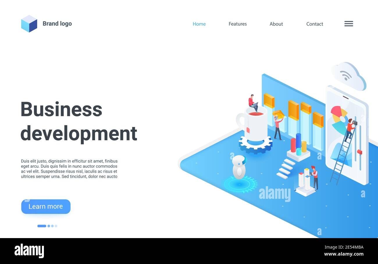 Business development concept isometric vector illustration. Cartoon ...