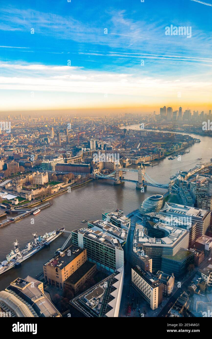 Aerial view of the Tower Bridge in London Stock Photo - Alamy