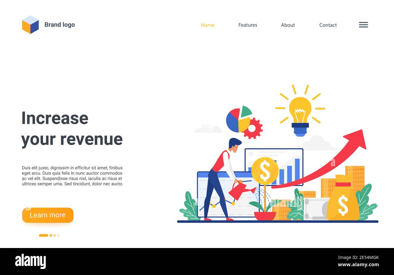 Increase revenue concept vector illustration. Cartoon investor ...