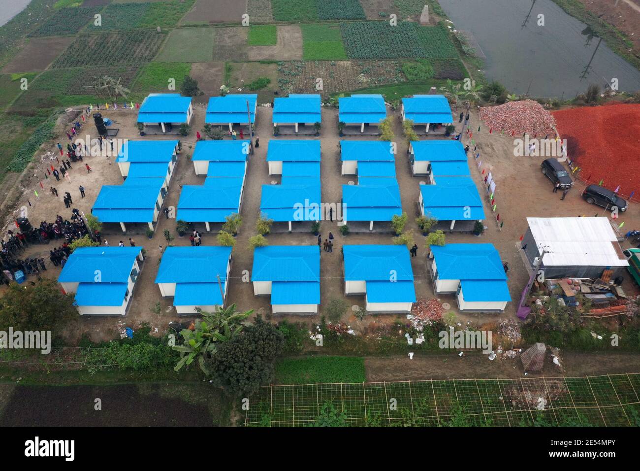Narayanganj, Bangladesh - January 20, 2021: A bird’s eye view of the ...