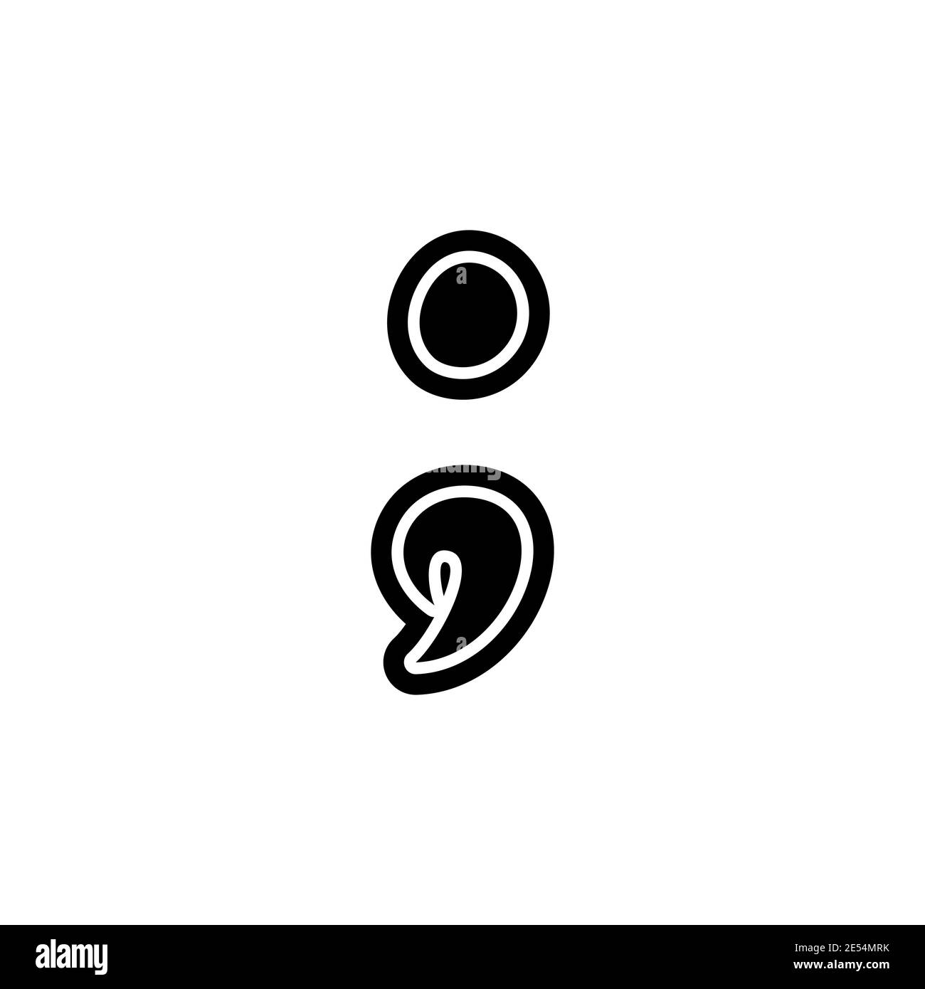 Point comma semicolon font decorative hand drawn lettering, vector ...