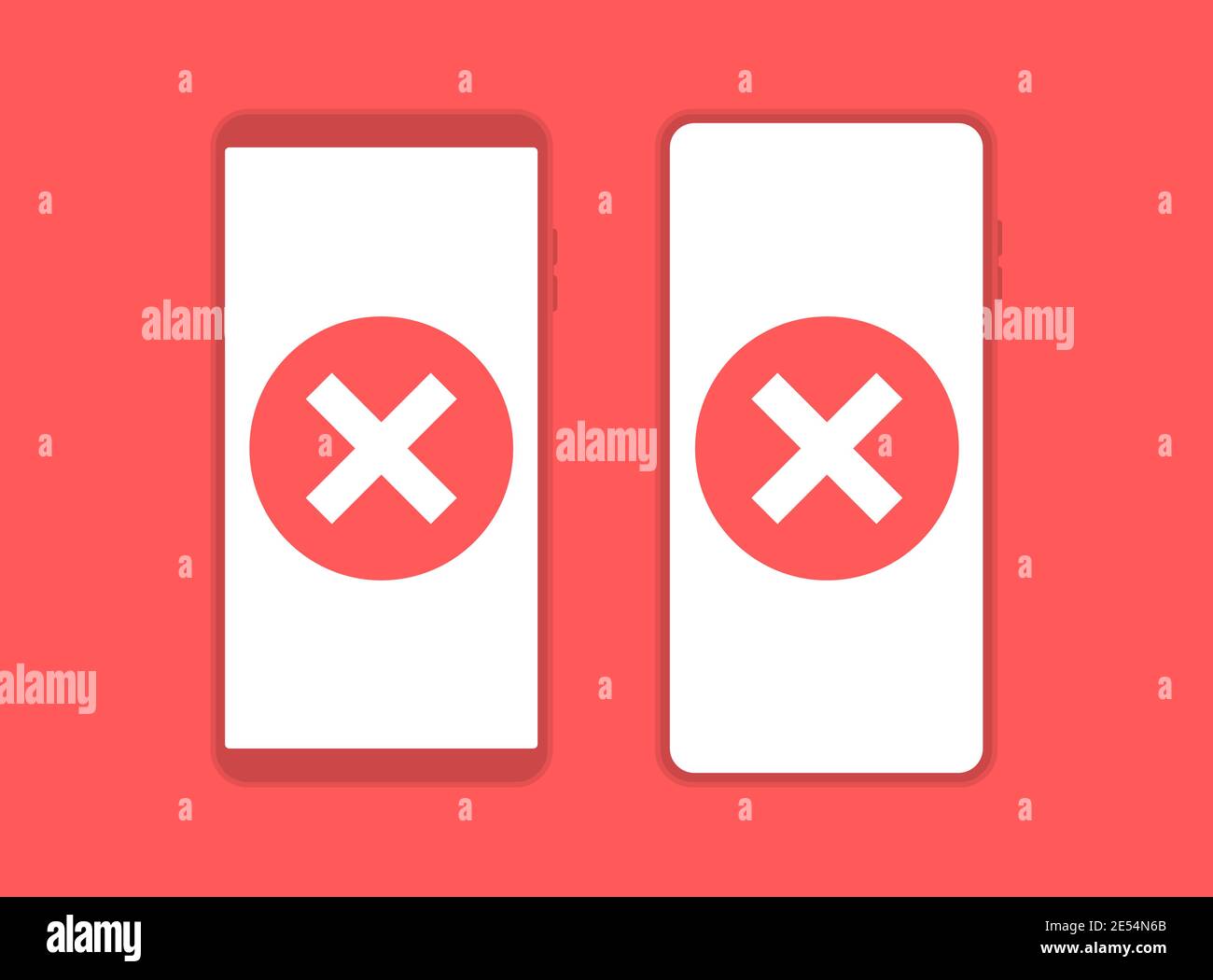 Error icon phone. Symbol of phone browser failure. Vector illustration ...