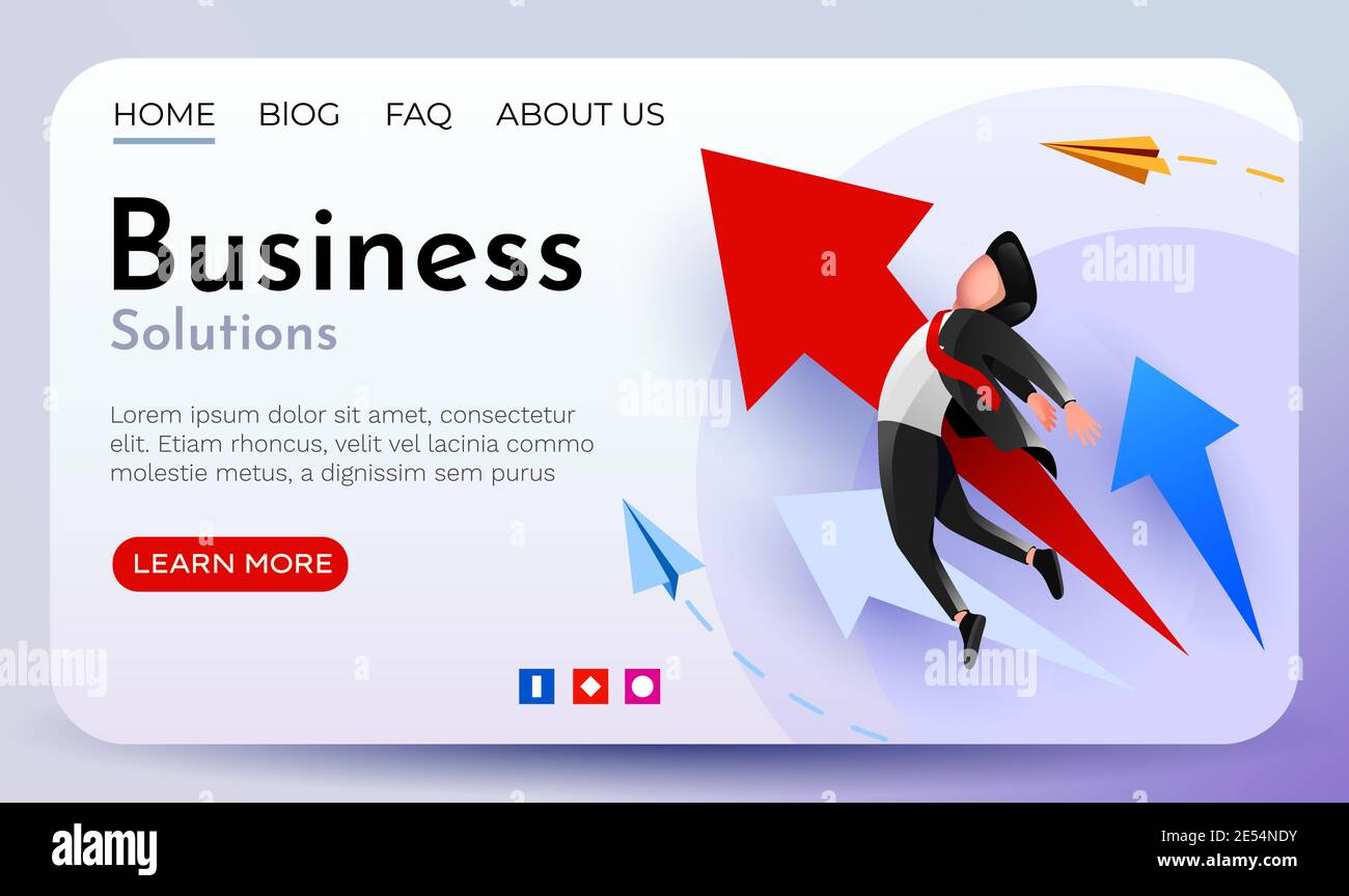 Businessman rising on a growing arrow. Business success. Vector ...