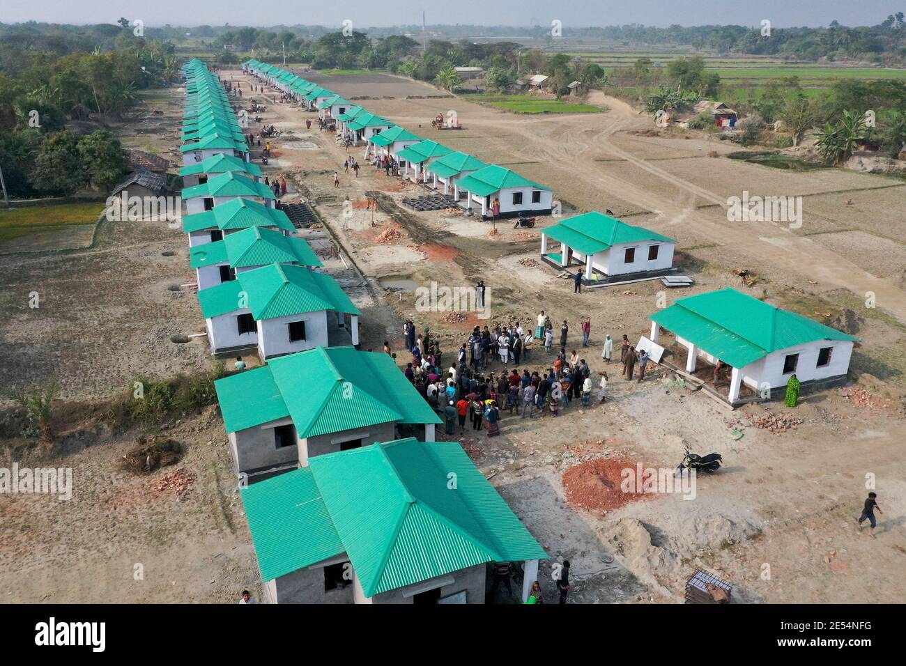 Satkhira, Bangladesh - January 22, 2021: A bird’s eye view of the ...