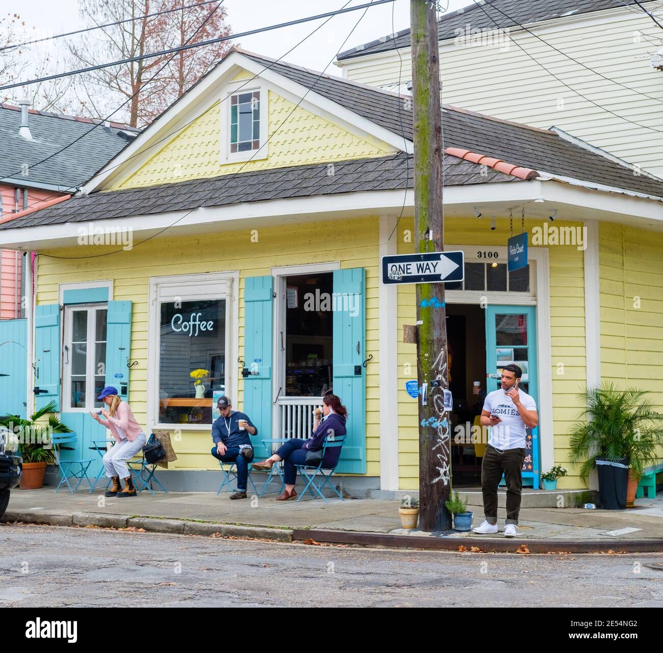 NEW ORLEANS, LA, USA - JANUARY 23, 2021: Front of Petite Clouet Cafe ...