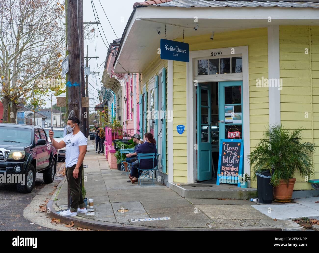 NEW ORLEANS, LA, USA - JANUARY 23, 2021: Petite Clouet Cafe in Bywater ...