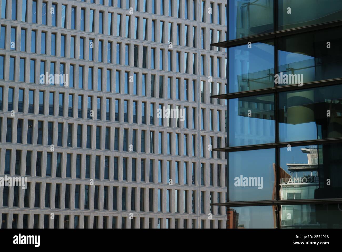 The two different surfaces of the buildings - concept of contrast Stock ...