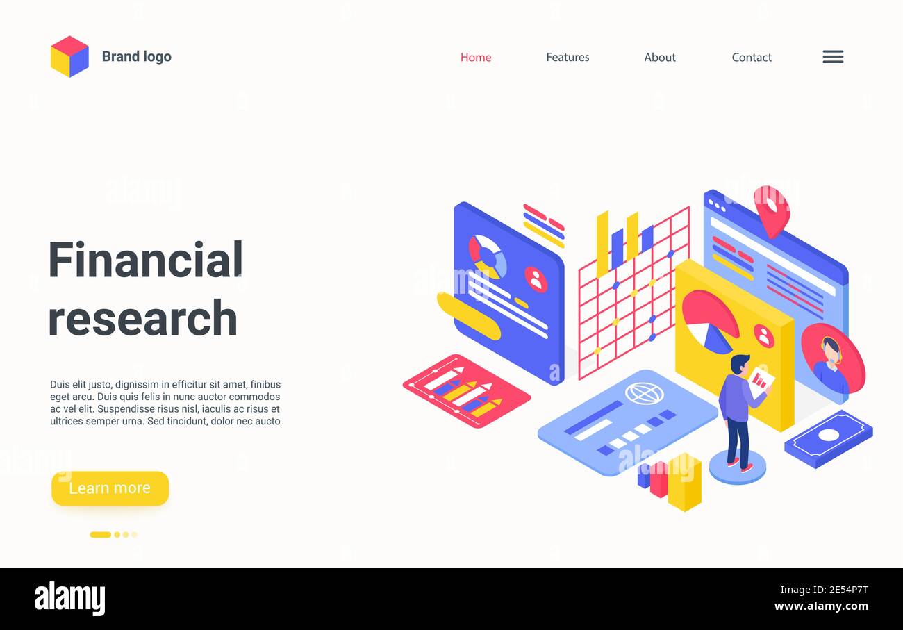 Analyzing finance app cartoon Stock Vector Images - Alamy