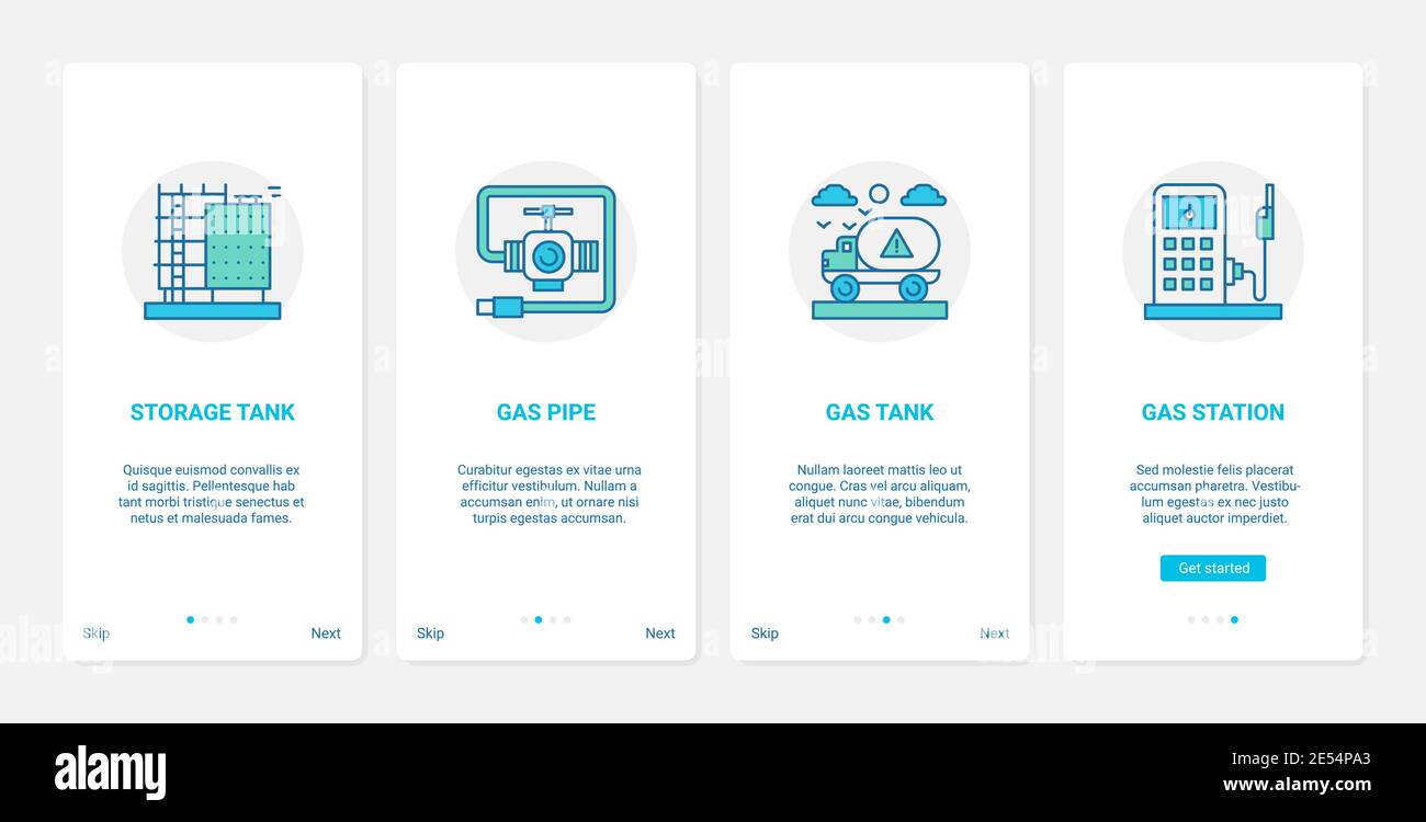 Gas tank storage, transportation technology vector illustration. UX, UI ...