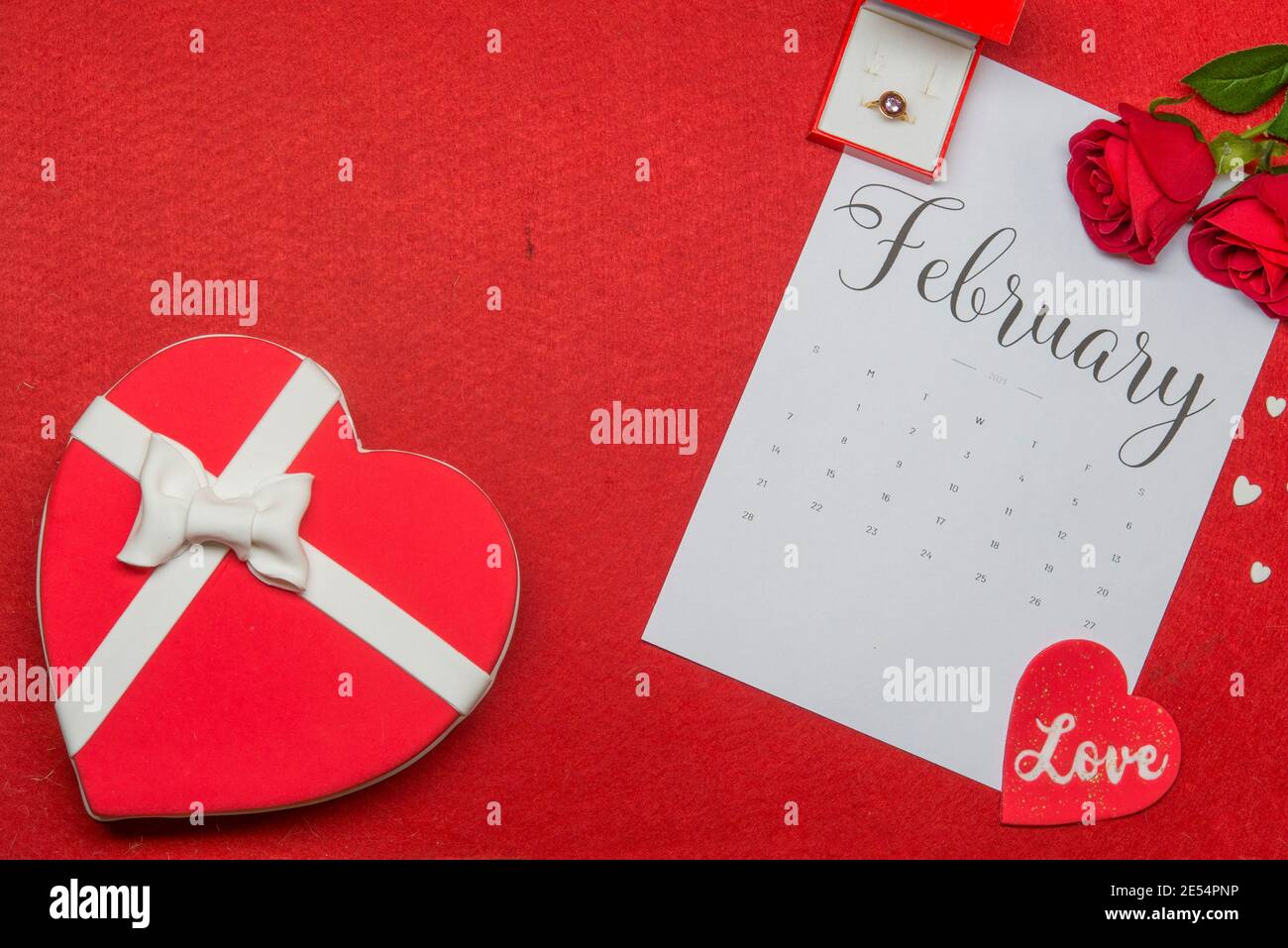 Valentines day cake with topping Stock Photo - Alamy