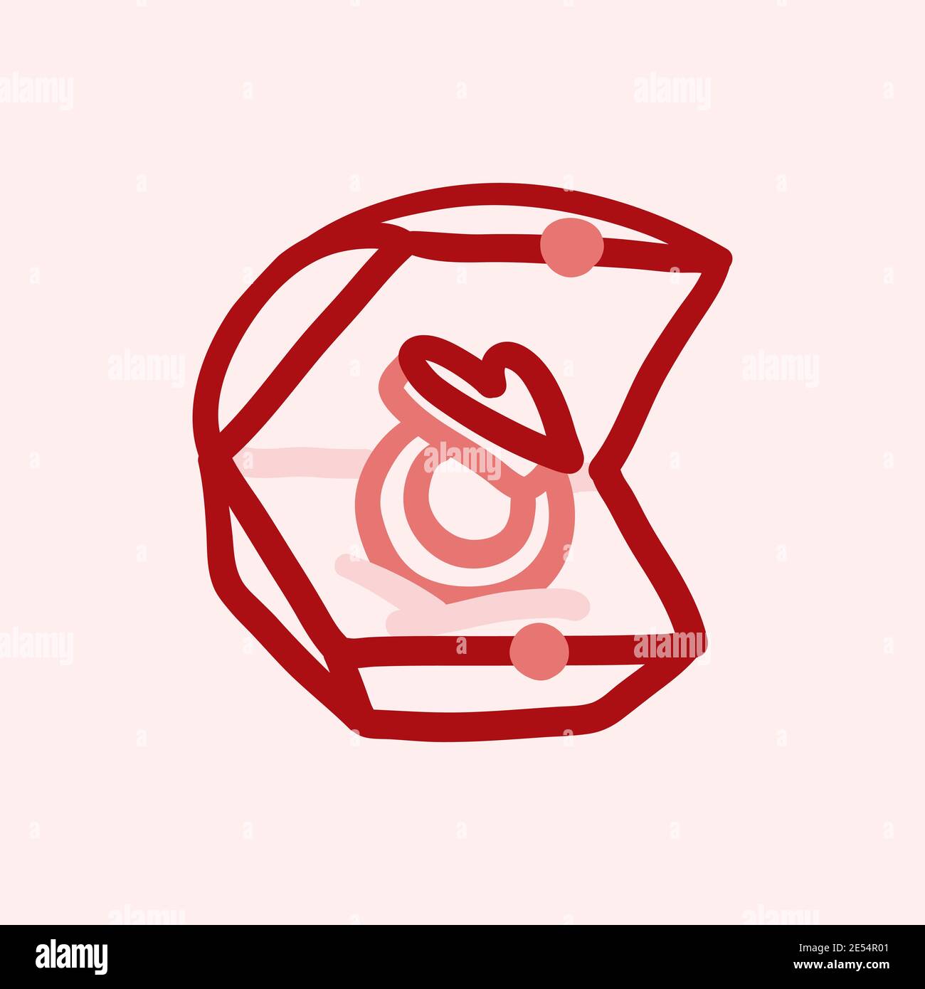 Hand-drawn element for valentines day. Doodles for web, postcard design ...