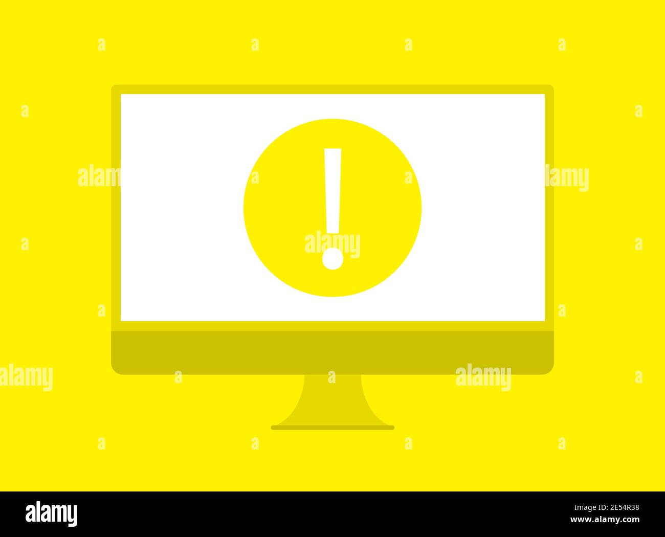 Warning icon notebook. Symbol of a potential threat. Computer browser ...