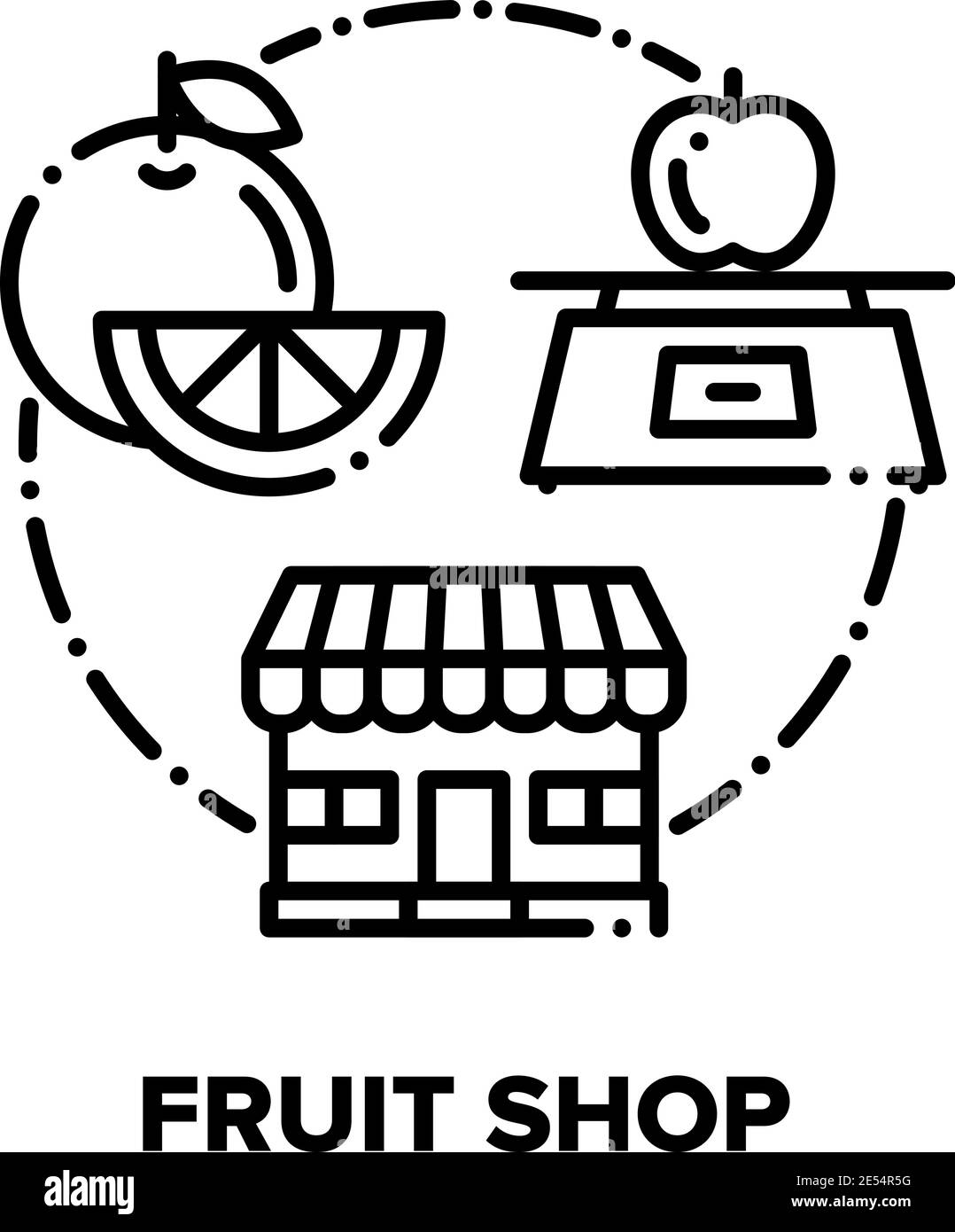 Fruit Shop Food Vector Concept Black Illustrations Stock Vector Image ...