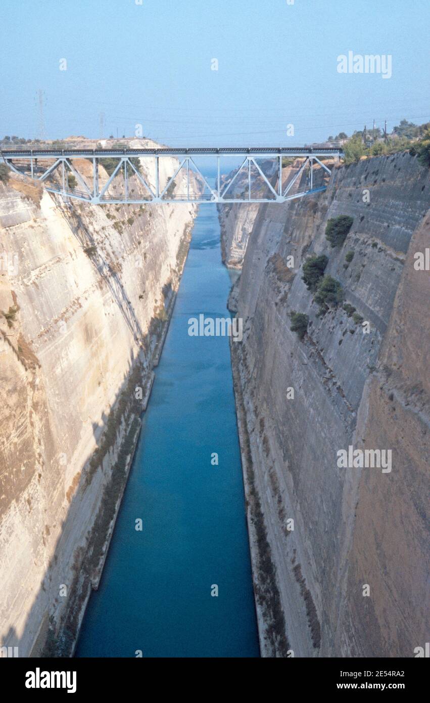 1986 The Corinth Canal Greece - The Corinth canal connects the Gulf of ...