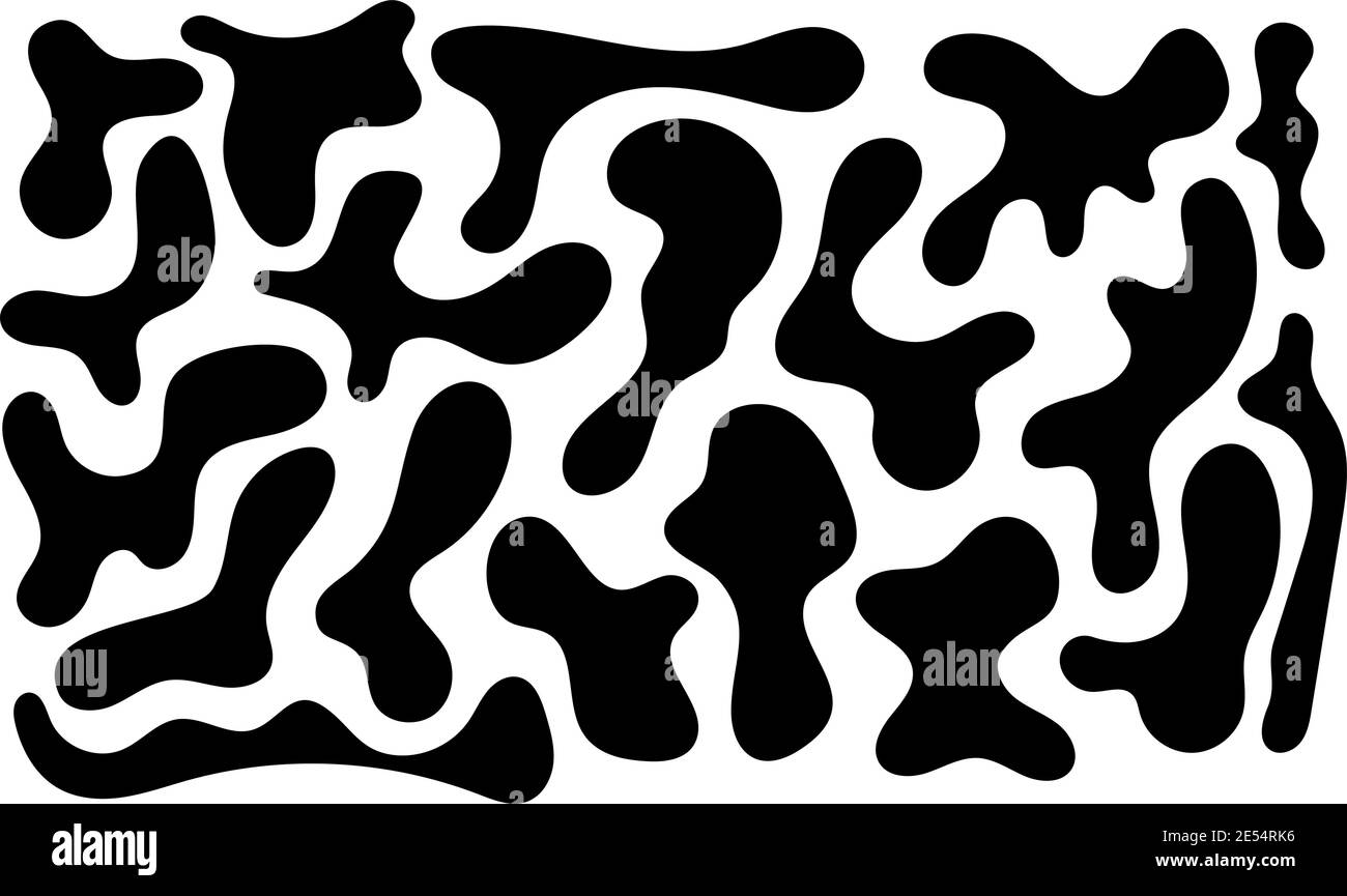 Irregular blob, set of abstract organic shapes. Abstract irregular random blobs. Simple liquid ...