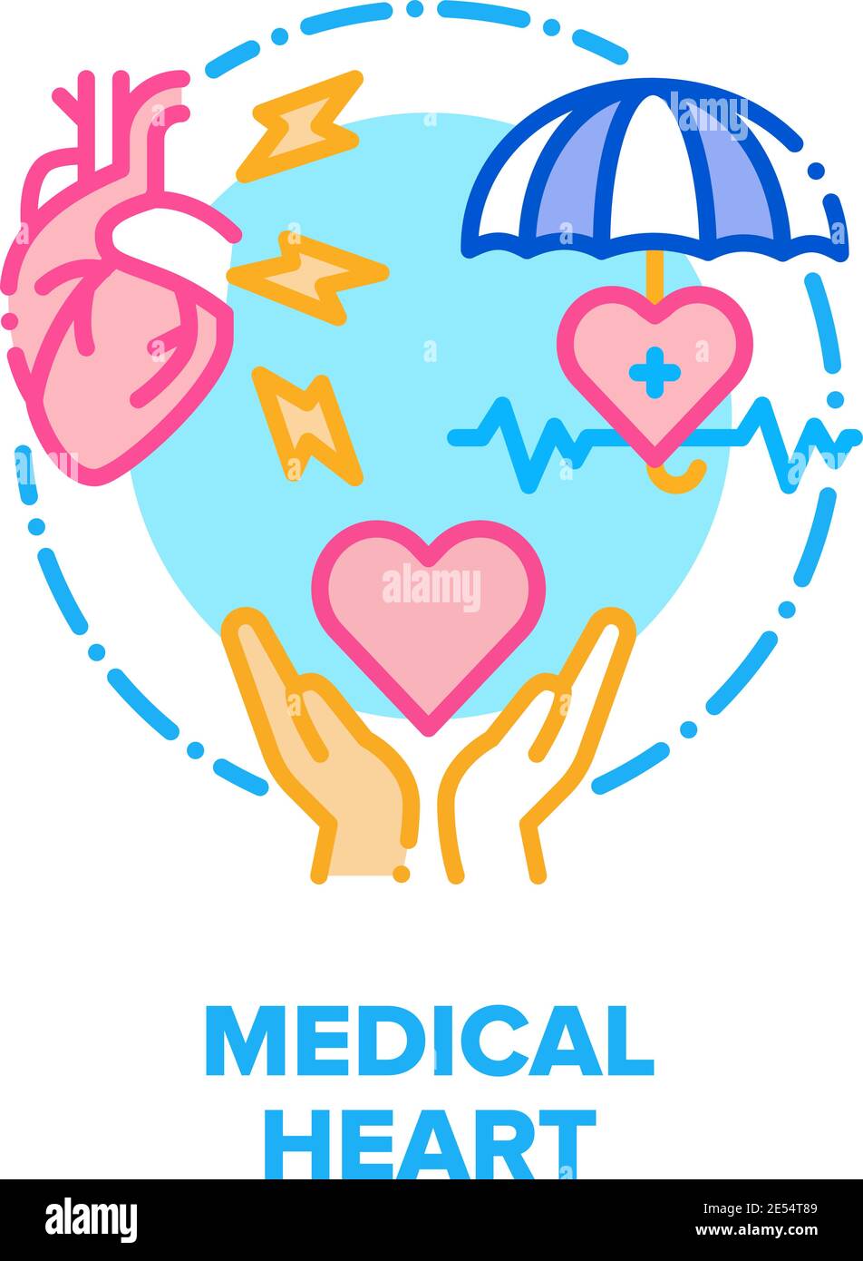 Medical Heart Vector Concept Color Illustration flat Stock Vector Image ...