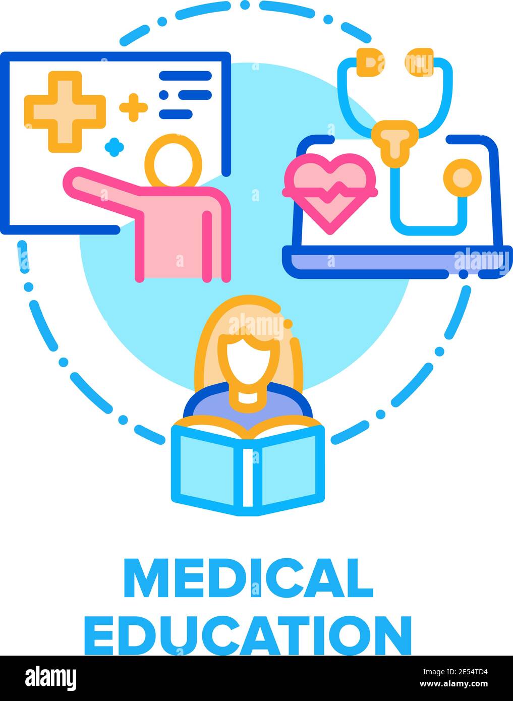 Medical Education Literature Vector Concept Color flat Stock Vector ...