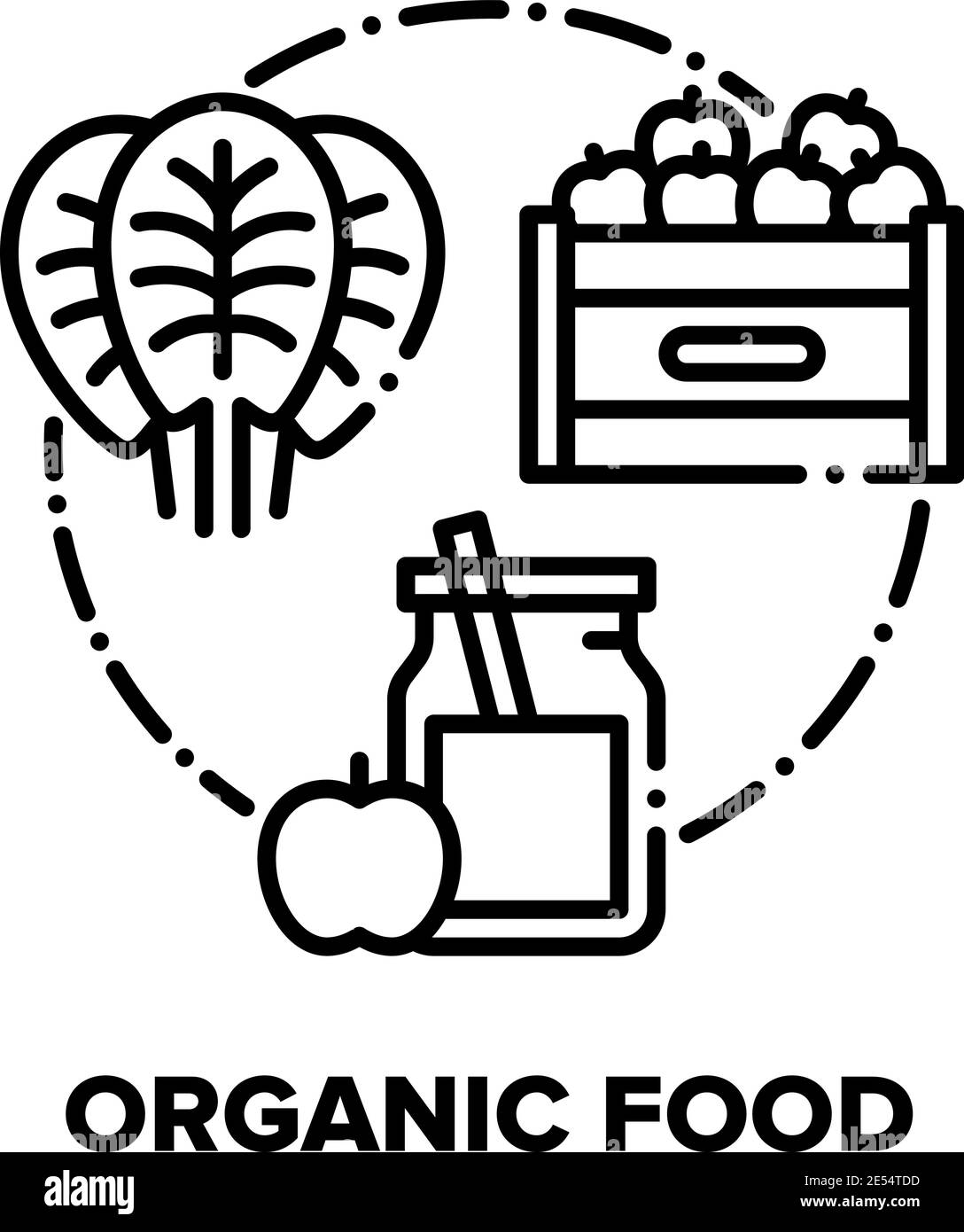 Organic Food Vector Concept Black Illustrations Stock Vector Image ...