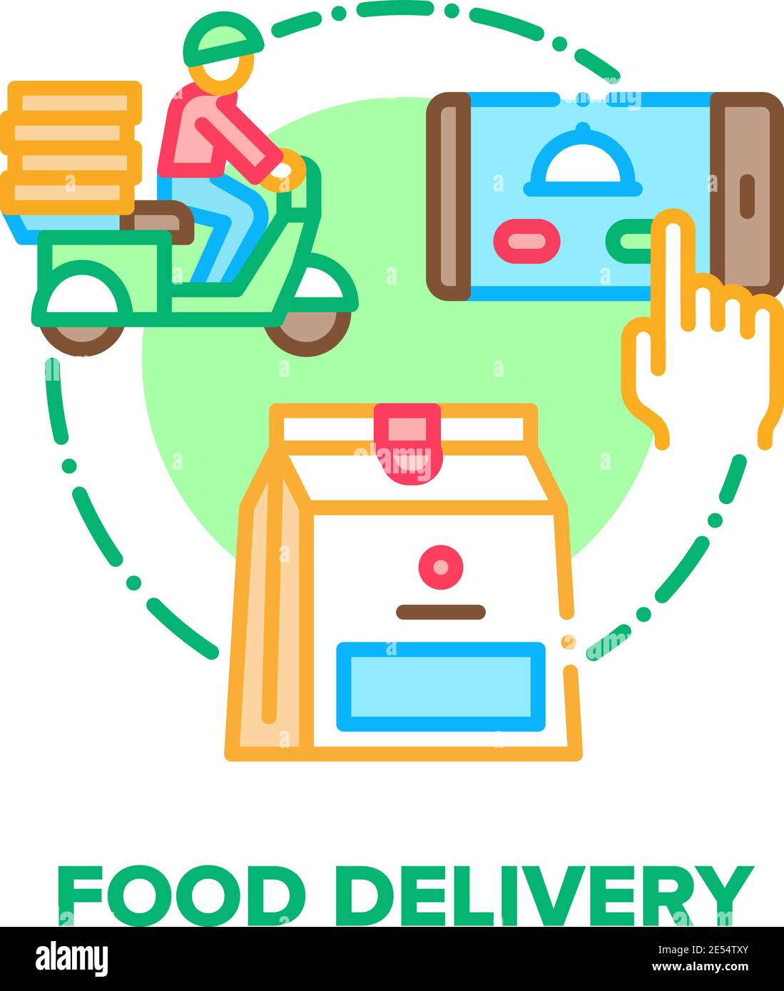 Food Delivery Vector Concept Color Illustration flat Stock Vector Image ...