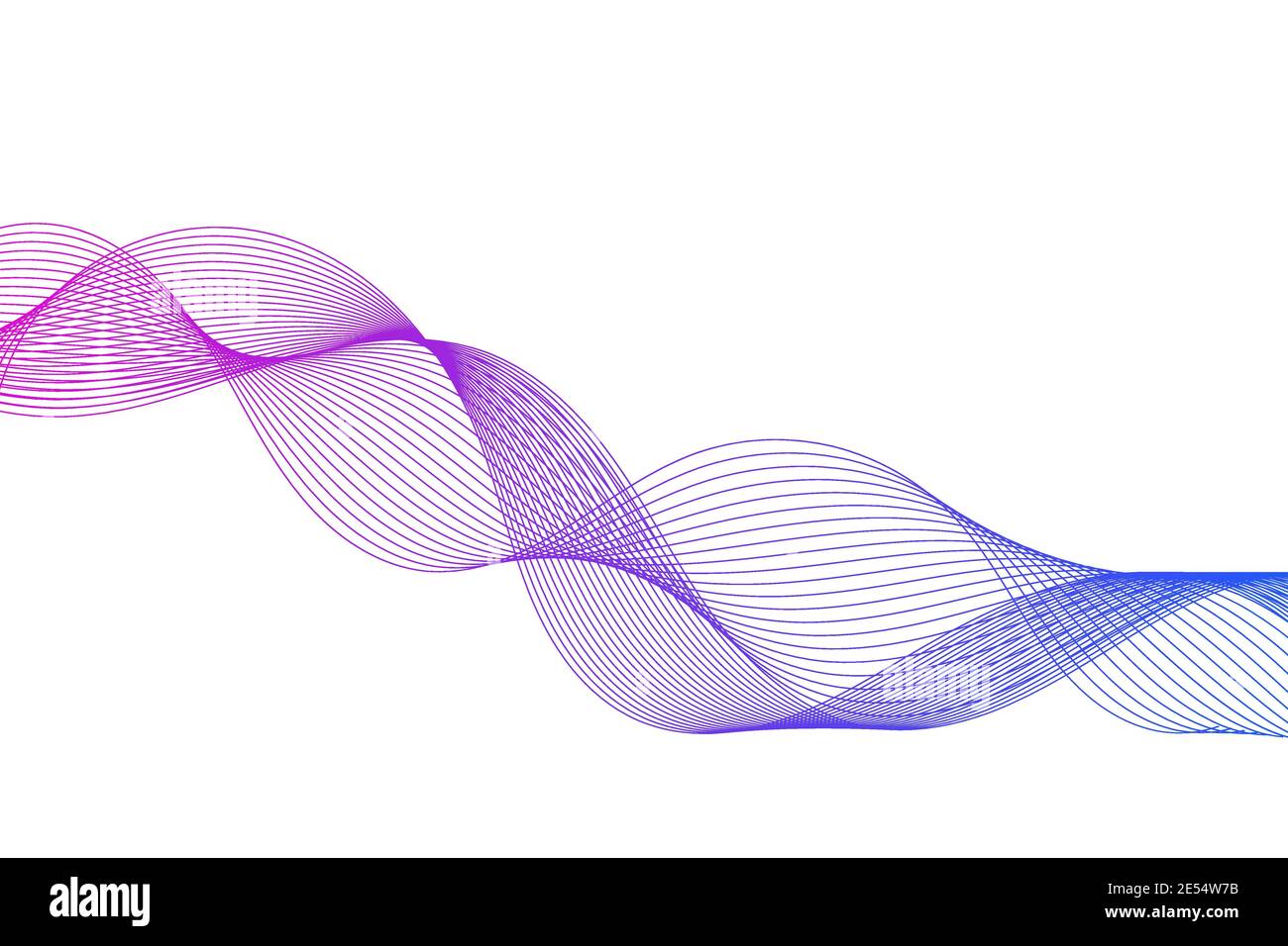 Abstract wavy lines background. Purple blue color gradient. White ...