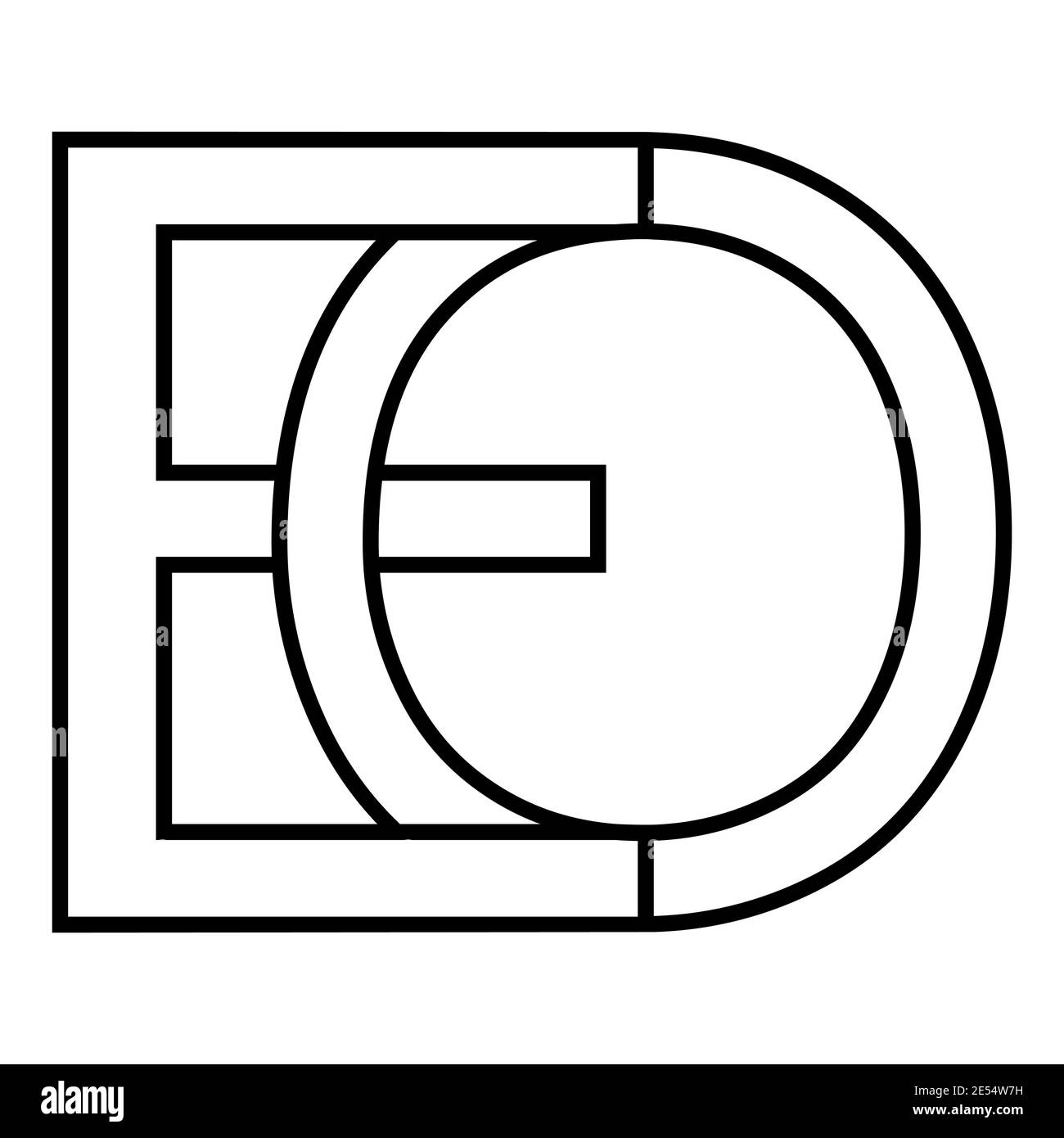 Logo sign eo oe icon sign interlaced letters O, E vector logo eo, oe ...