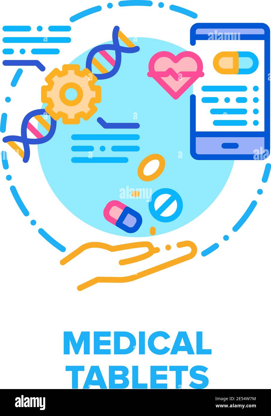 Medical Tablets Vector Concept Color Illustration flat Stock Vector ...