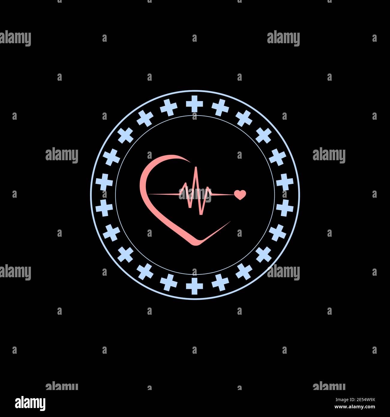 Cardiology doctor pharmacy medical health care vector logo design Stock ...