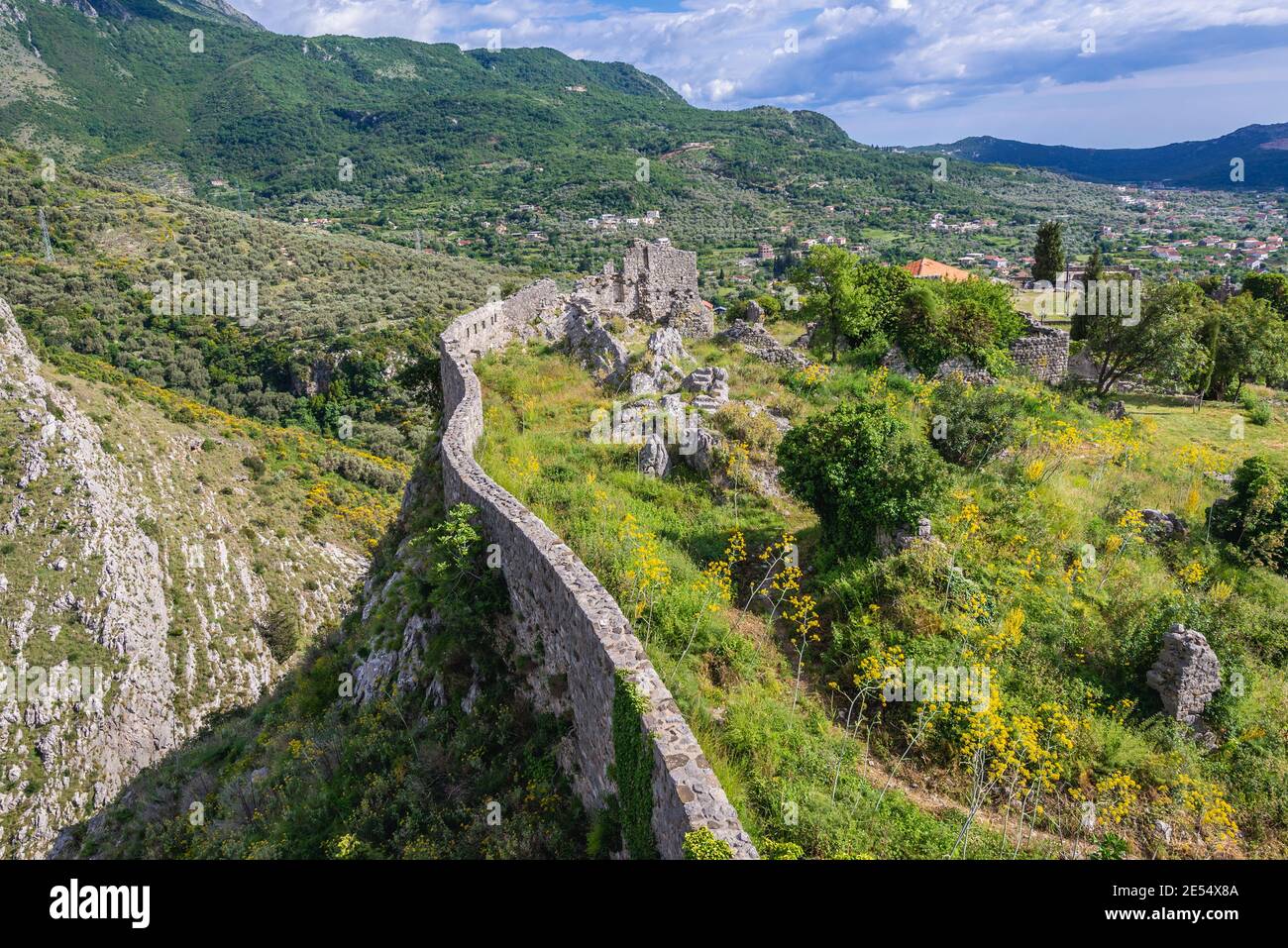 Ruins of old walls in Stari Bar (Old Bar) - small town near Bar city ...