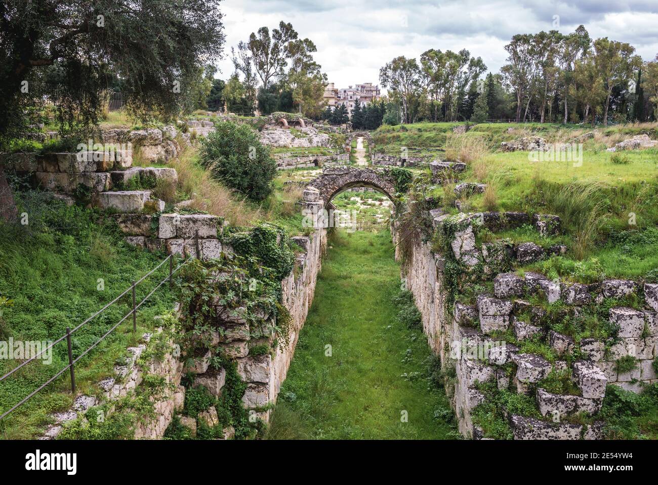 Ruins of passage of Roman Amphitheater located in Neapolis ...