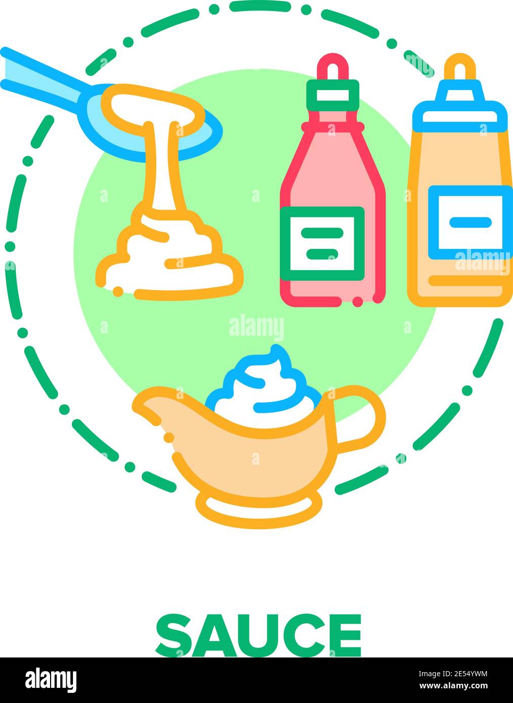 Sauce Flavoring Vector Concept Color Illustration flat Stock Vector ...