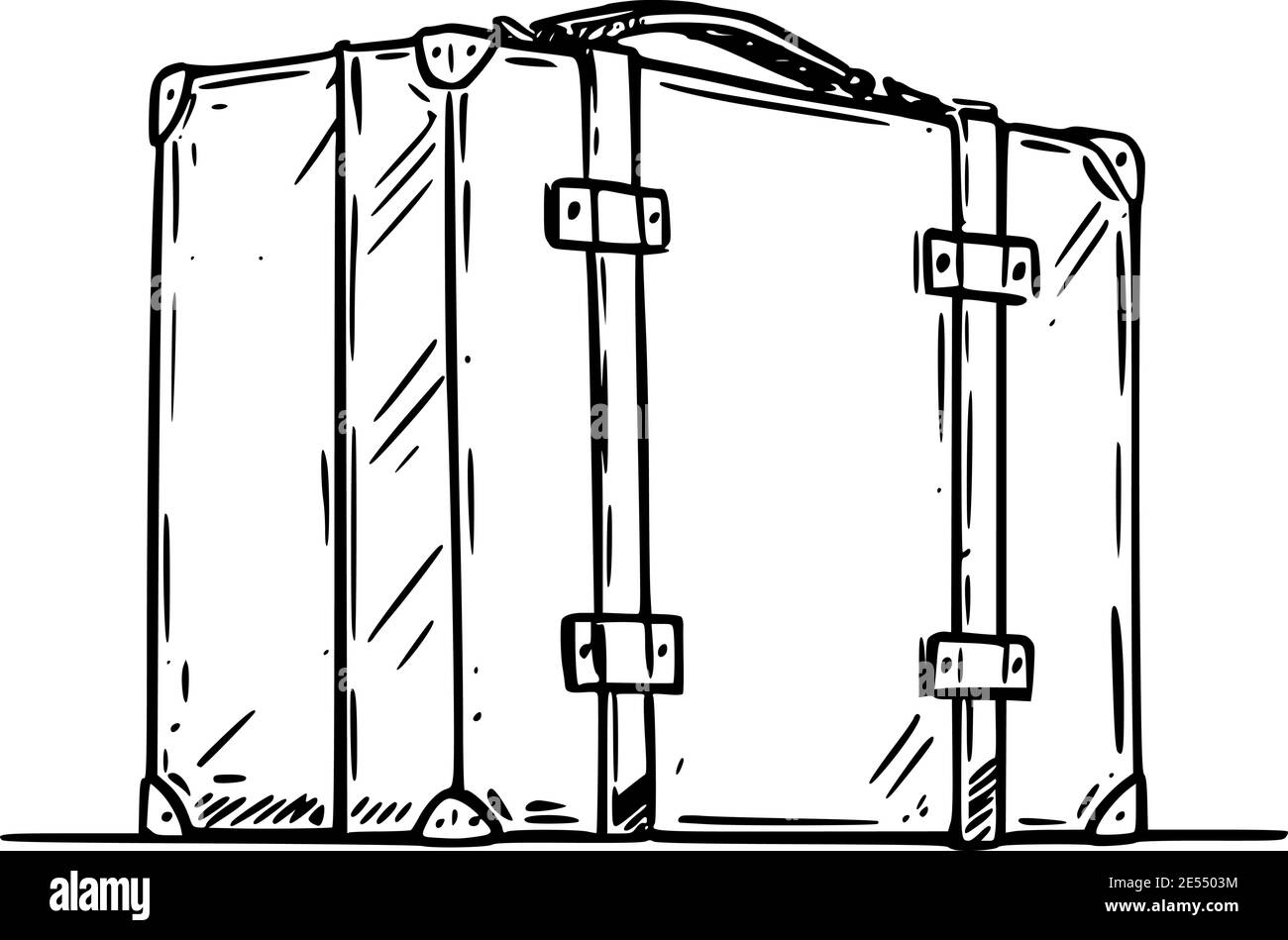 Travel suitcase, vector cartoon stick figure or character illustration ...