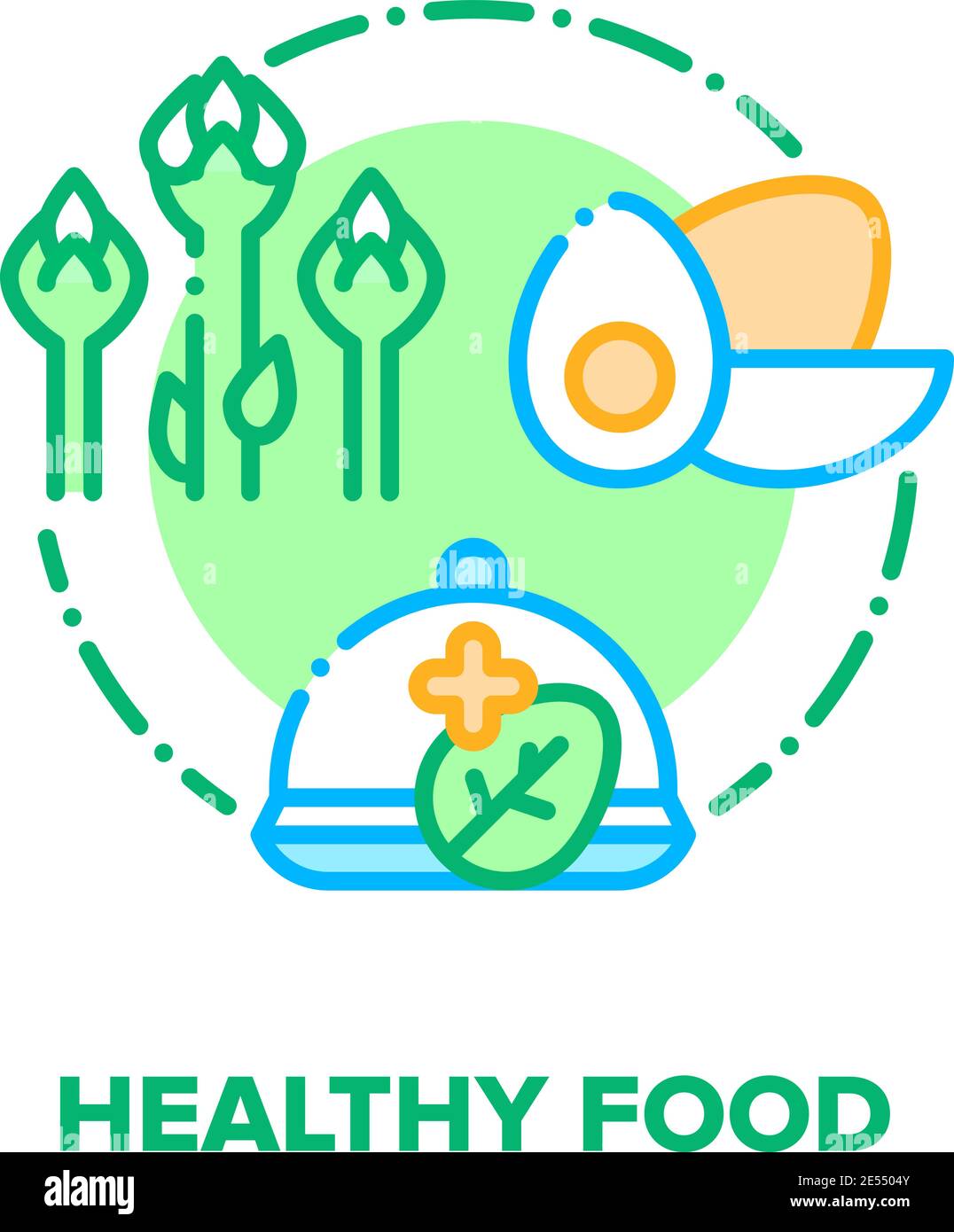 Healthy Food Vector Concept Color Illustration flat Stock Vector Image ...