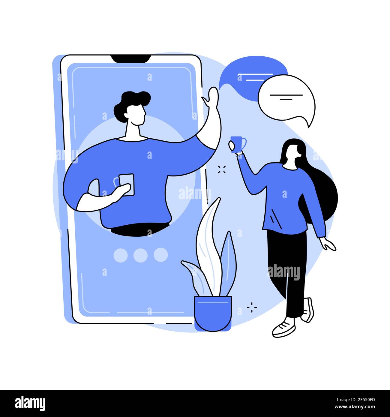 Stay connected to people abstract concept vector illustration Stock ...