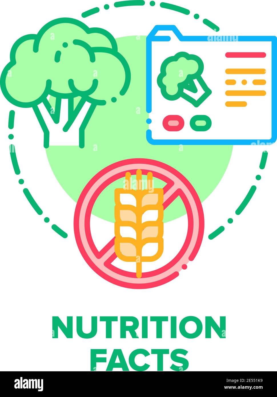 Nutrition Facts Vector Concept Color Illustration flat Stock Vector ...