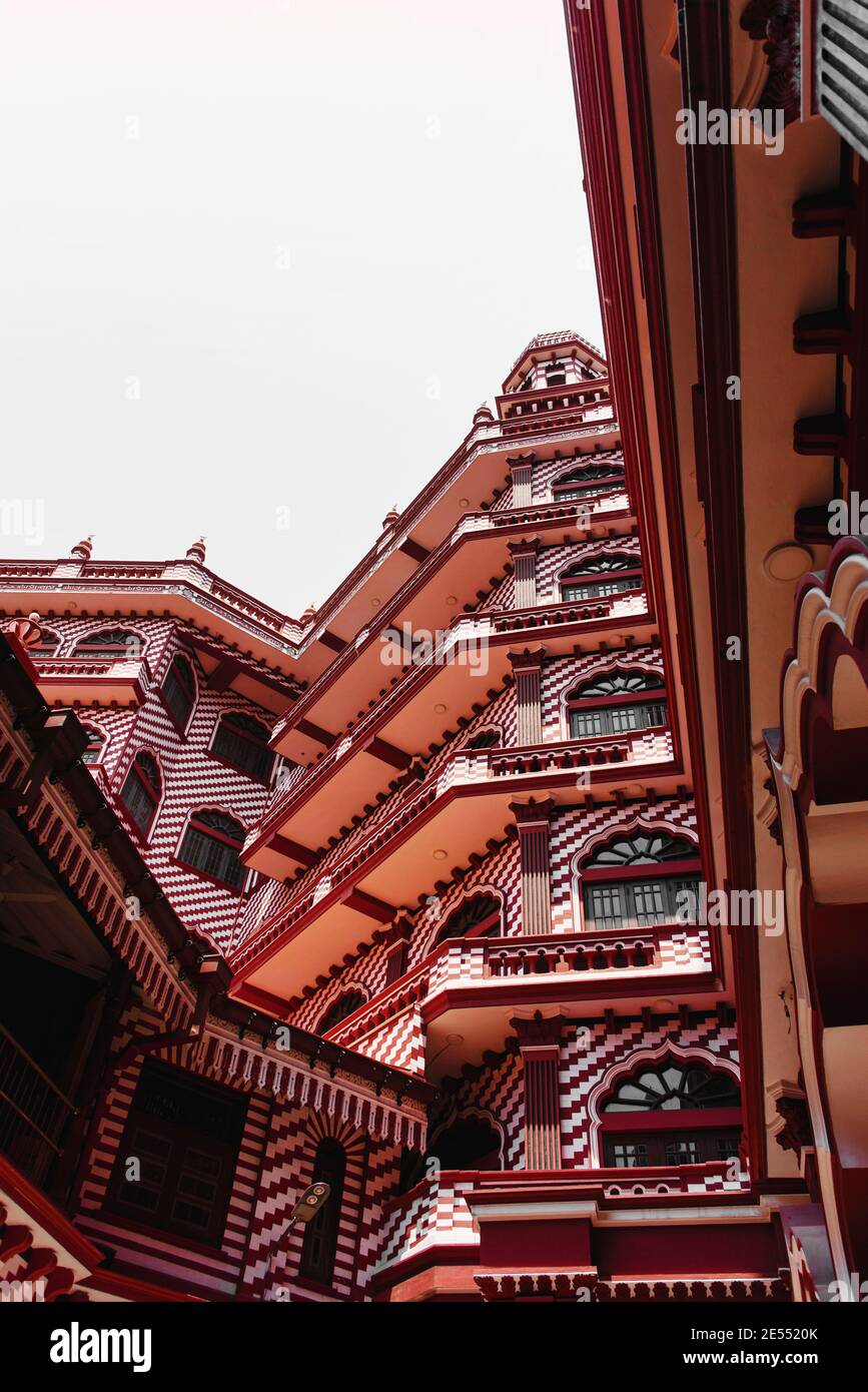 Red Masjid Mosque decorative brickwork of Jami ul Alfar Mosque minarets ...
