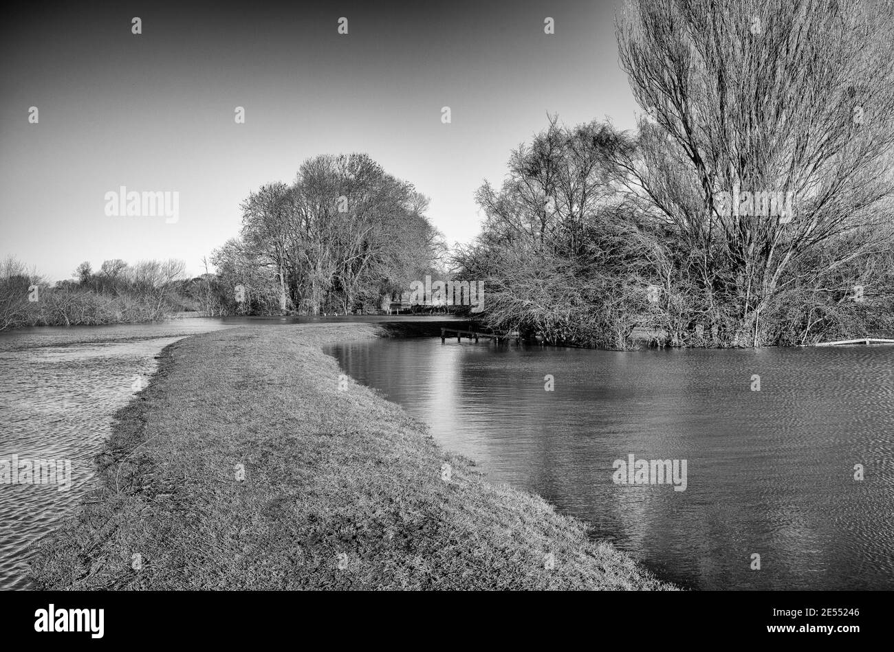 The river Ouse and floodwater (January 2021) held at Rawcliffe Ings ...