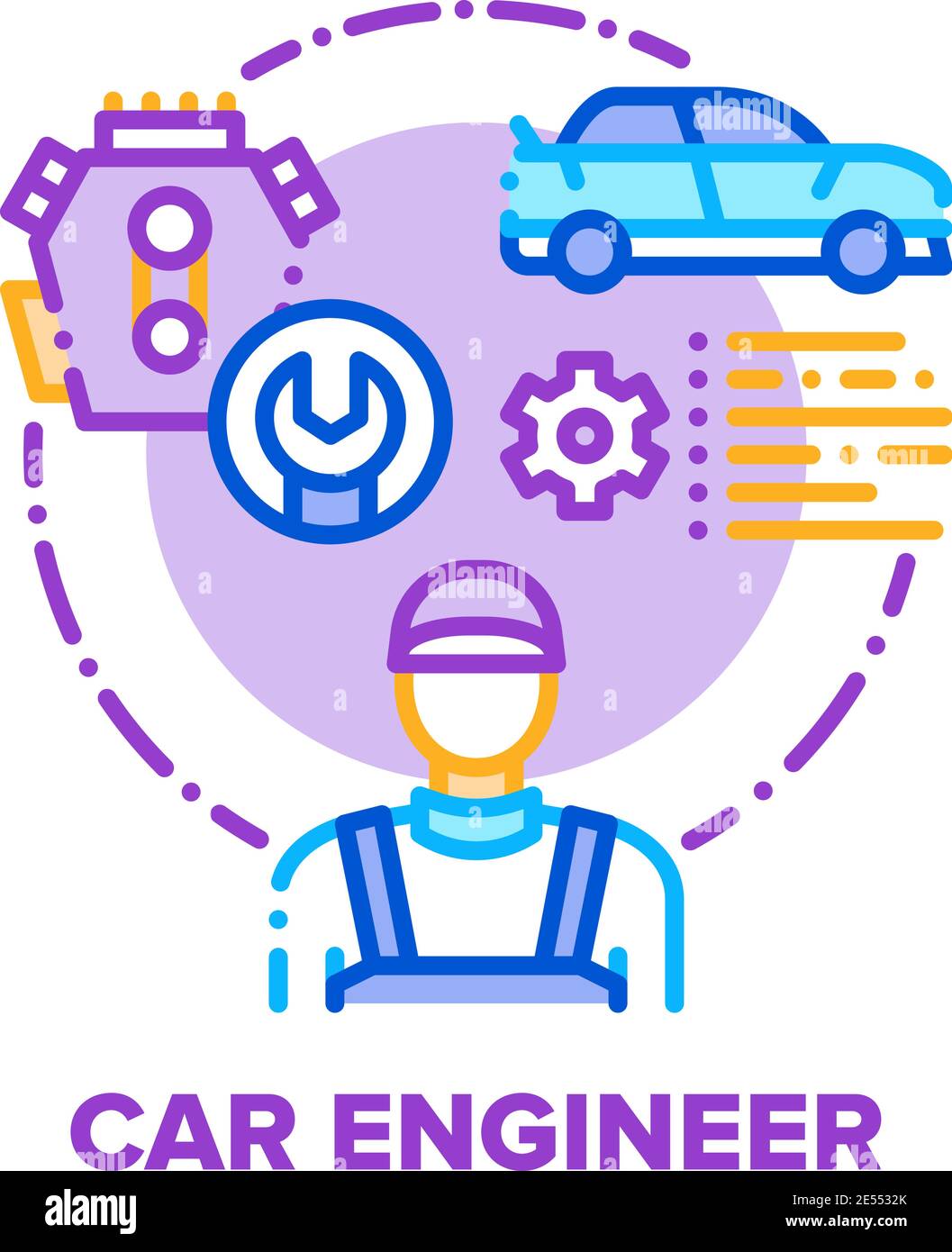 Car Engineer Vector Concept Color Illustration flat Stock Vector Image ...