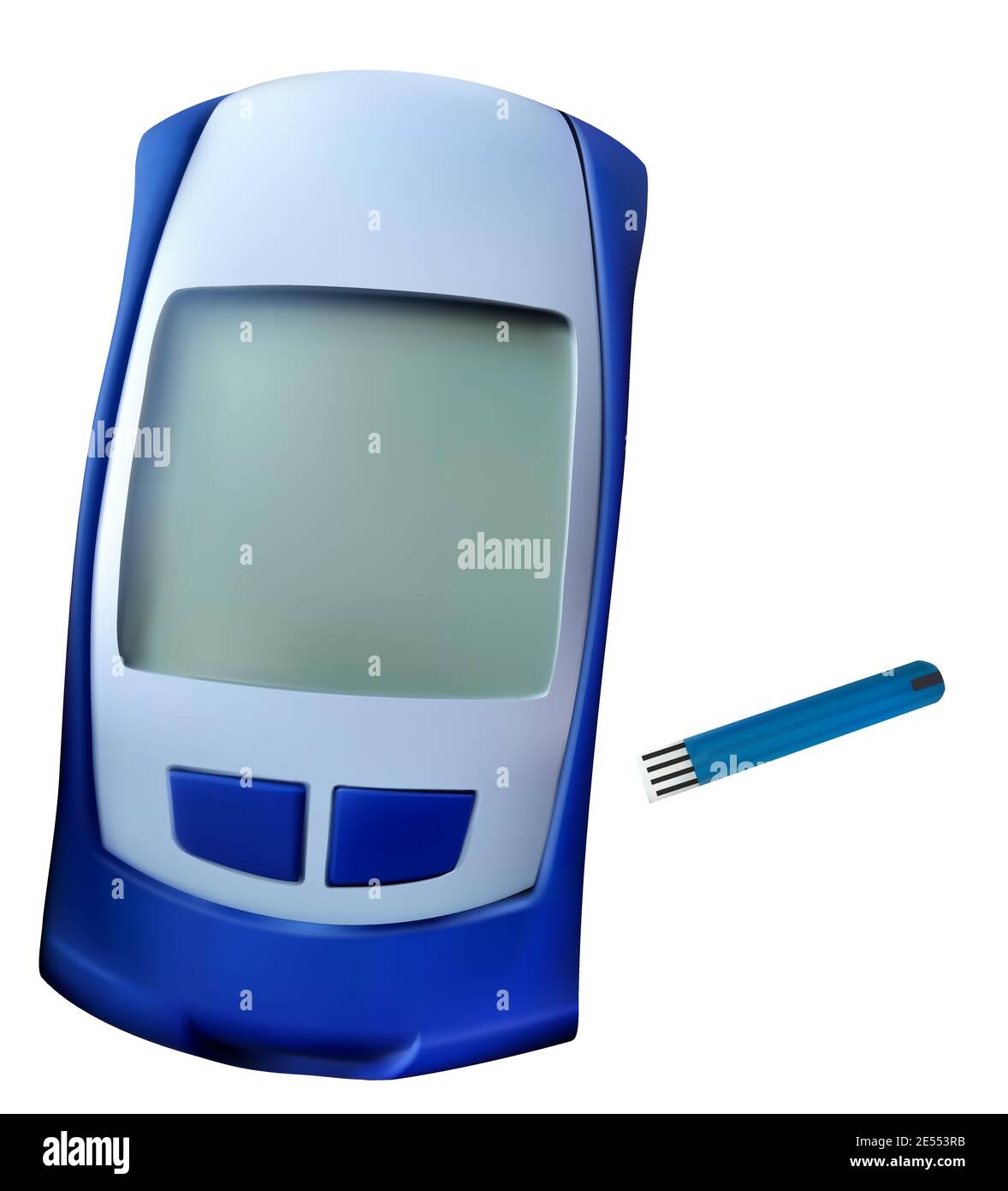 Realistic vector glucometer and test stripe, equipment for blood ...