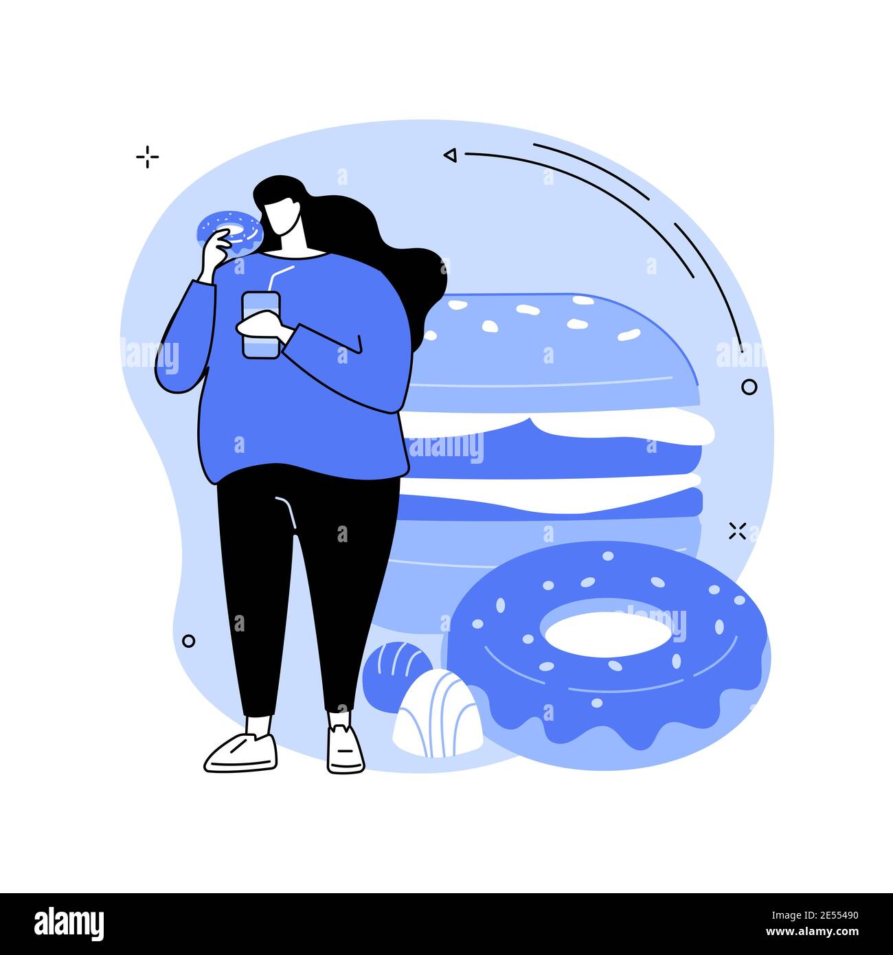 Overeating addiction abstract concept vector illustration Stock Vector ...