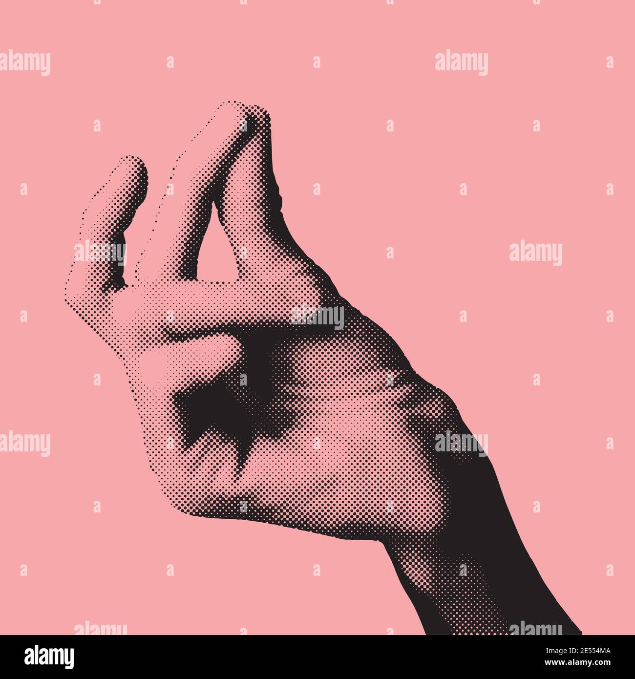 Abstract hand gesture vector shape illustration with snapping fingers ...