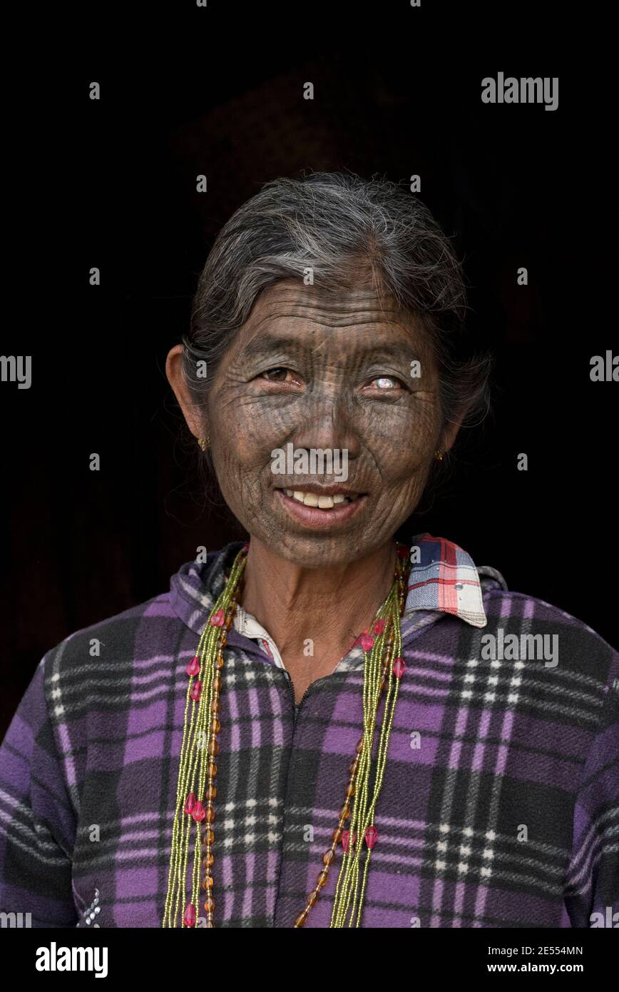 A member of the Yindu tribe. CHIN STATE, MYANMAR: THESE tribeswomen are ...