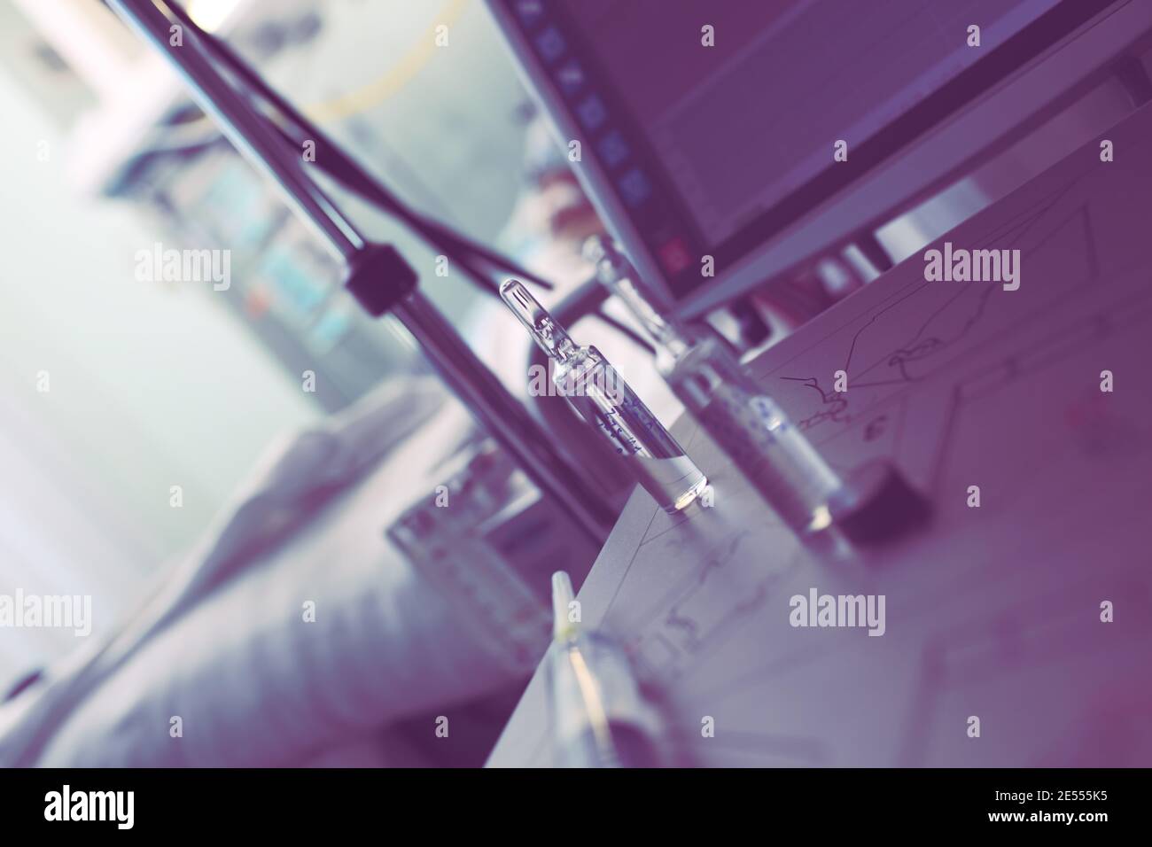 Medical objects in the hospital ward, concept of an curative treatment ...