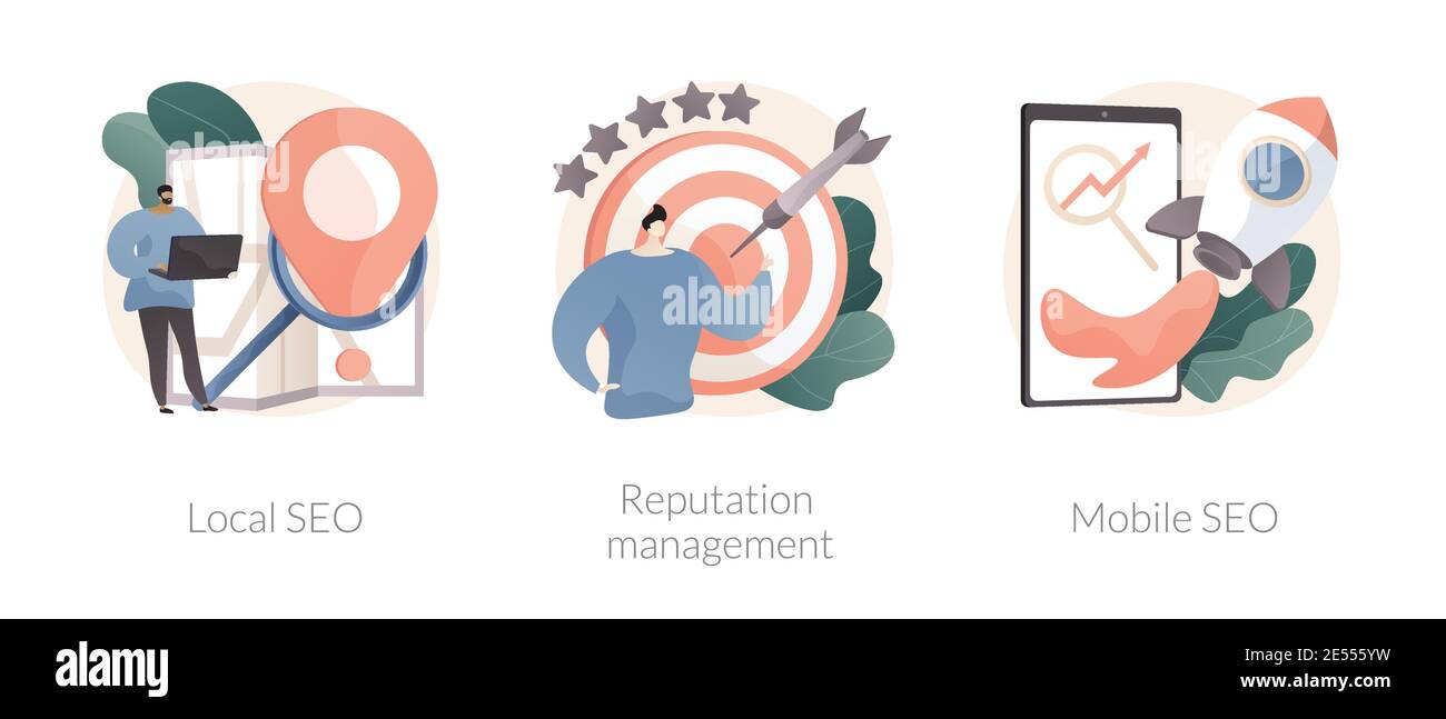 Search engine marketing abstract concept vector illustrations Stock ...