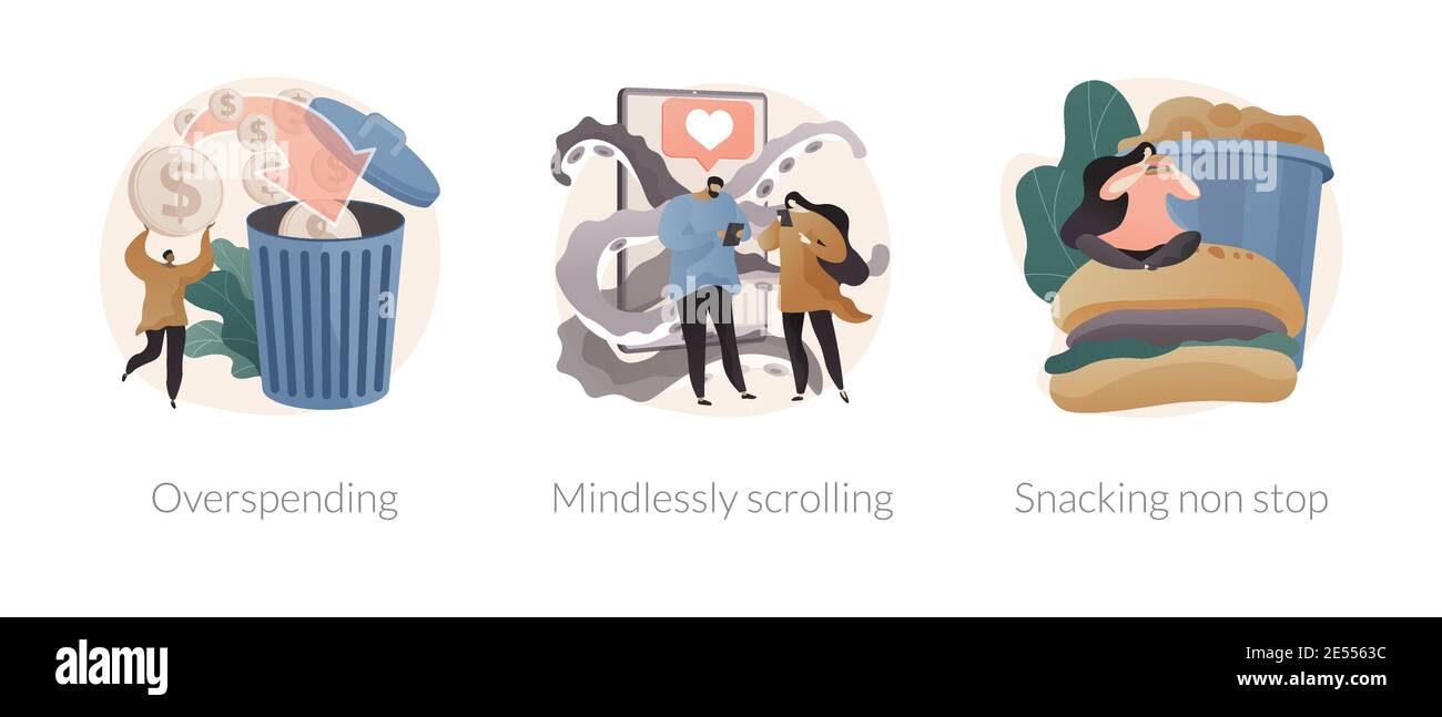 Addictive habits abstract concept vector illustrations Stock Vector ...