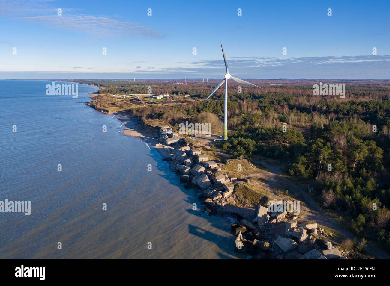 Aerial view of Liepaja Northern Forts, old abandoned fortifications at ...