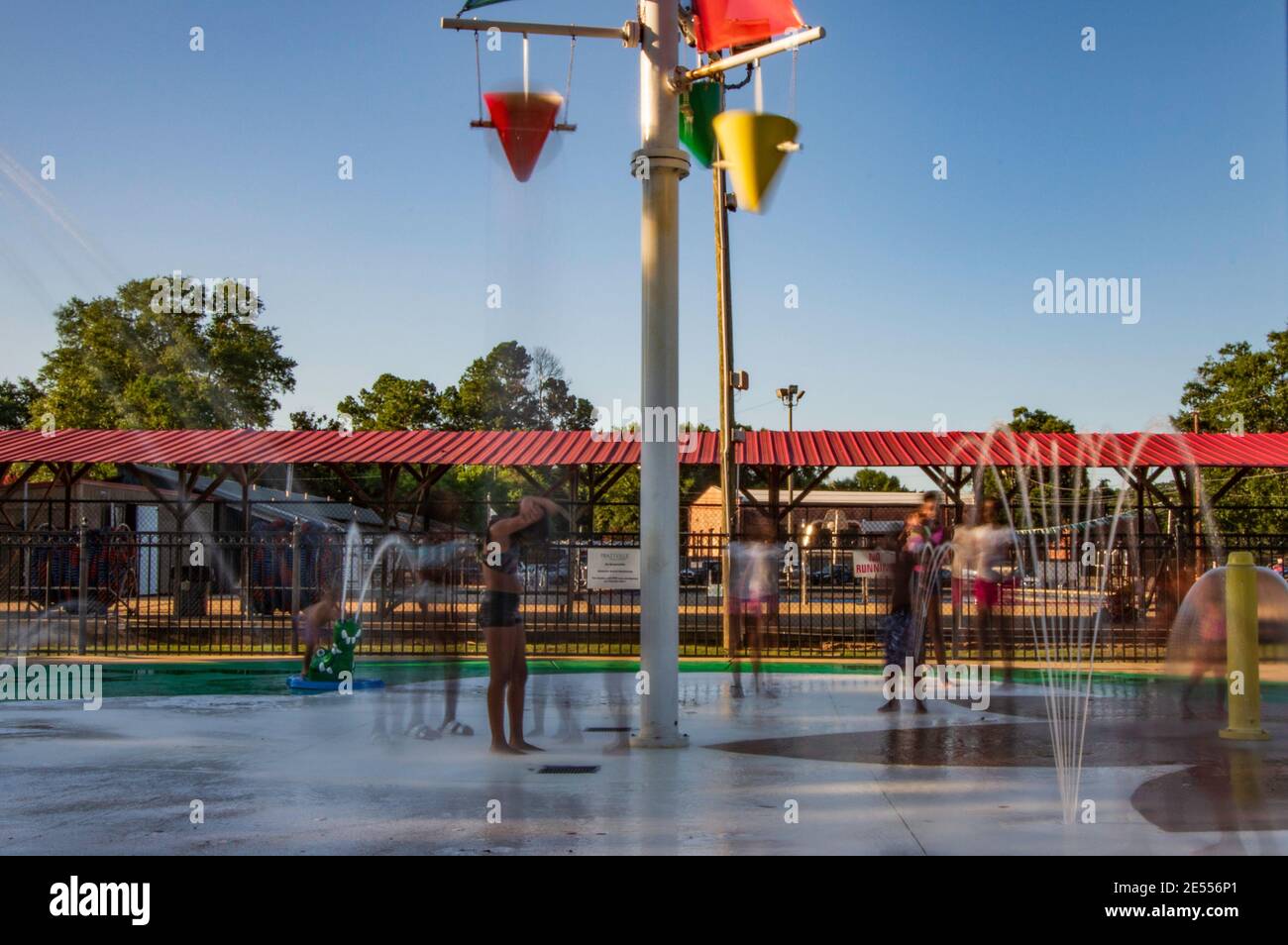 Prattville, Alabama/USA-July 11, 2020: Long exposure of children ...