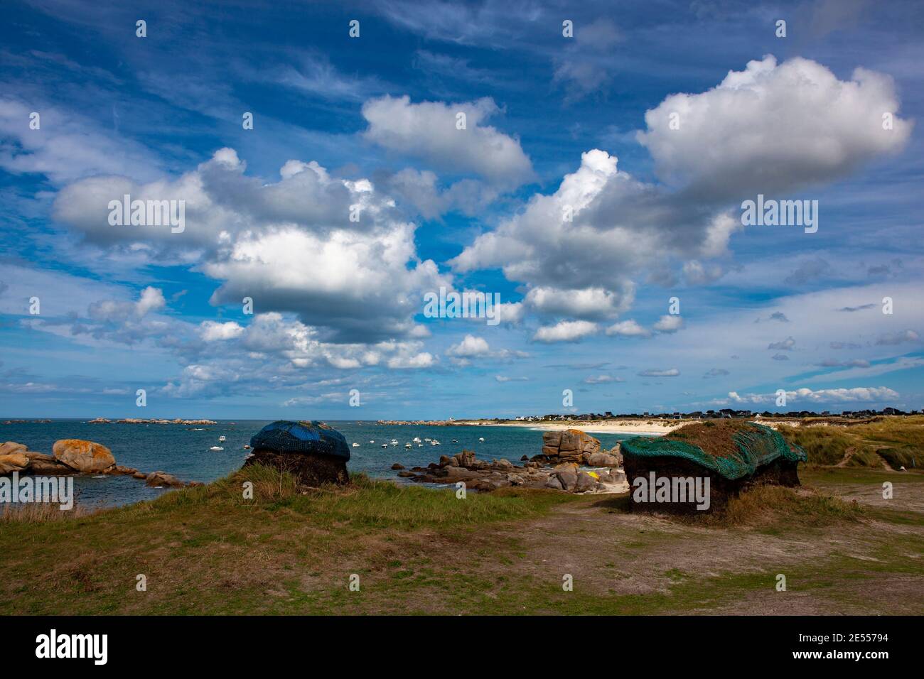 Seaweed stack at Meneham an old seaweed gathering settlement in ...
