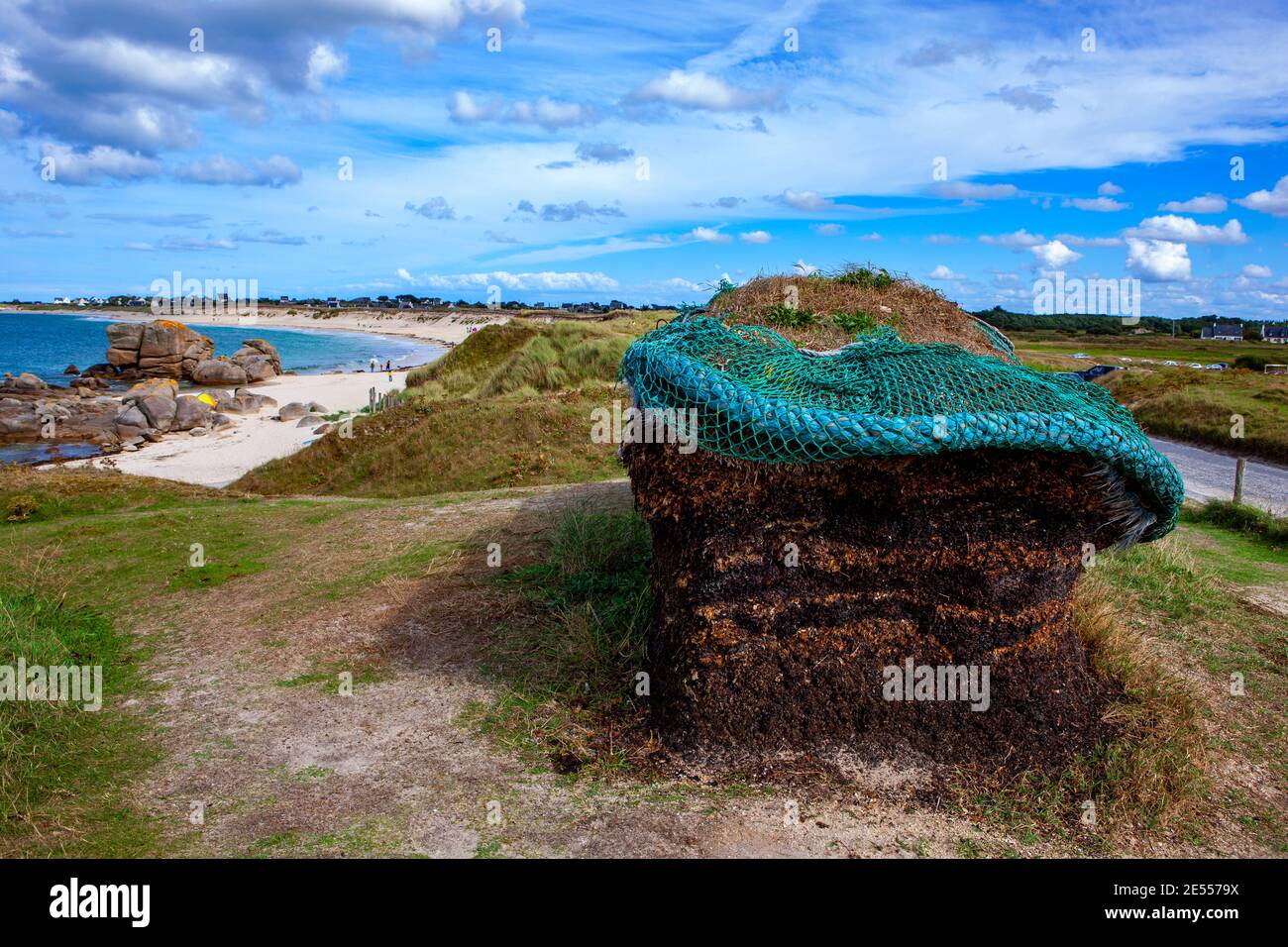 Seaweed stack at Meneham an old seaweed gathering settlement in ...