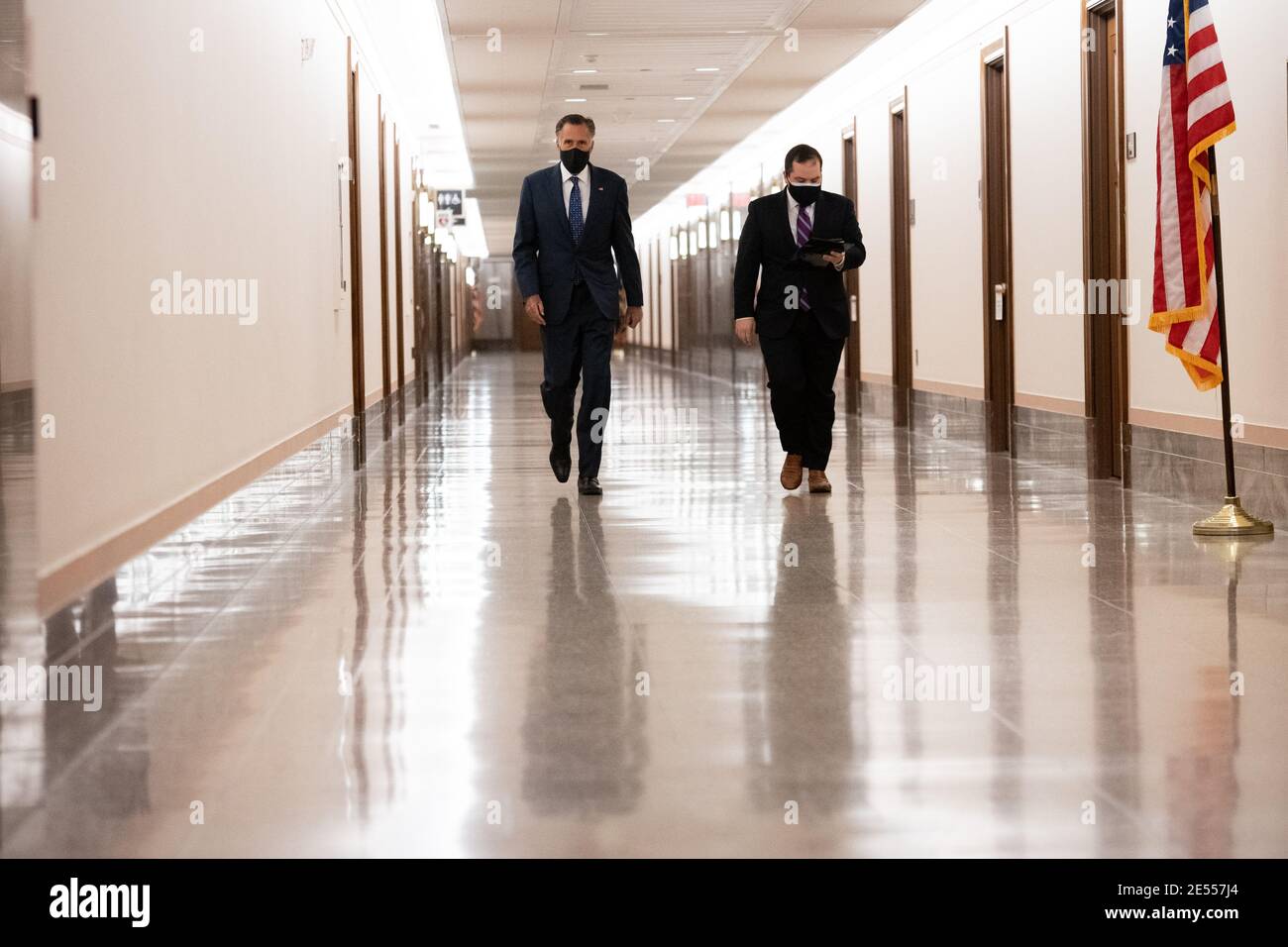 Senator Mitt Romney (R-UT) before a committee hearing at the U.S ...